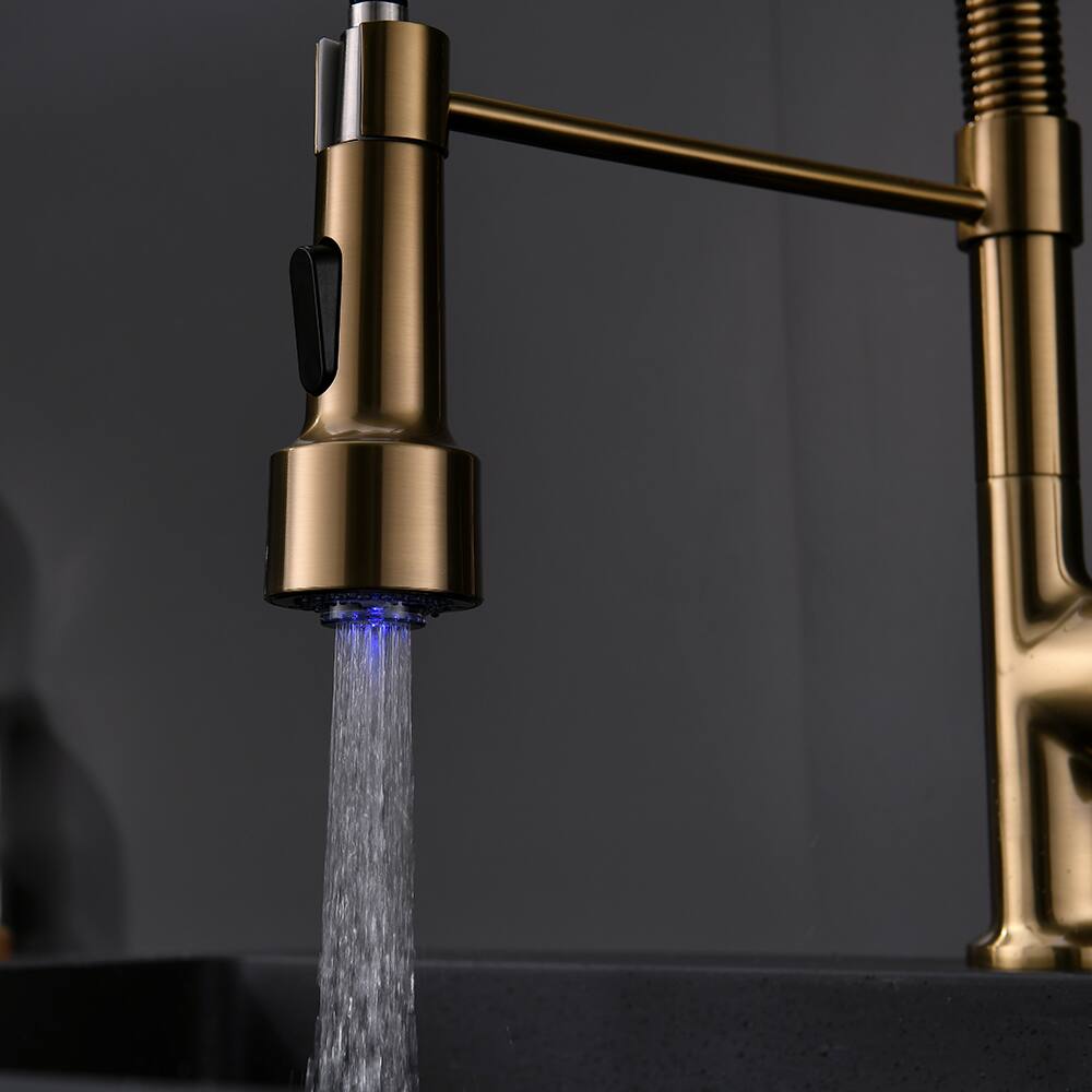 Commercial LED Kitchen Faucet Pull Down Sprayer Single Handle SF-X ...