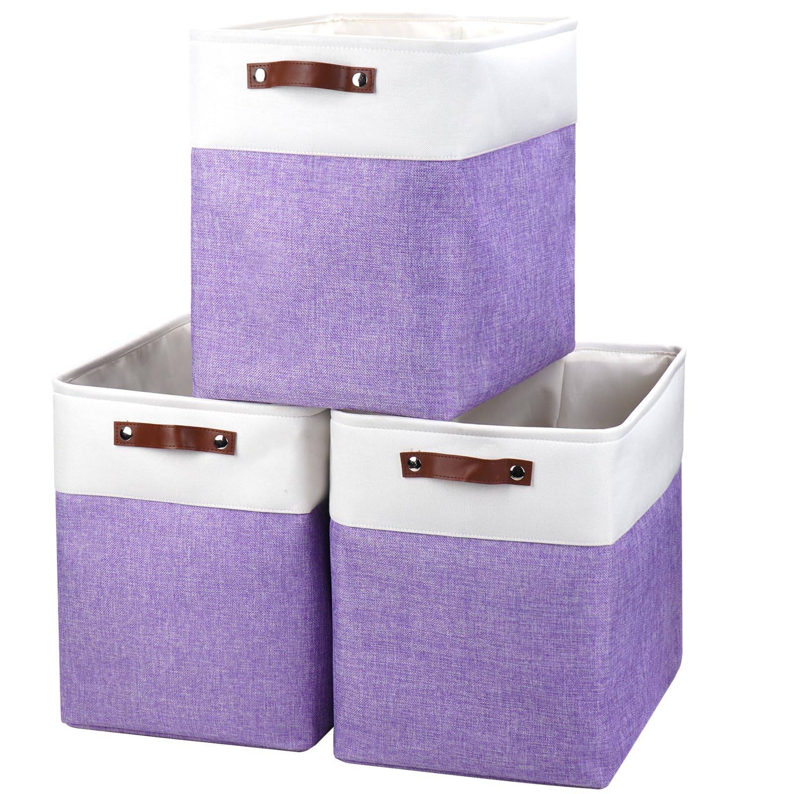 Dapper Styles Storage Bins Fabric Baskets For Shelves Decorative Linen ...