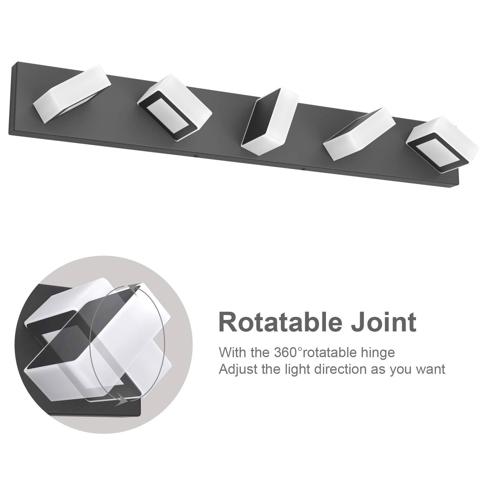 Earthley Blooms Dimmable Matte Vanity Light Modern 5 Lights Stainless ...