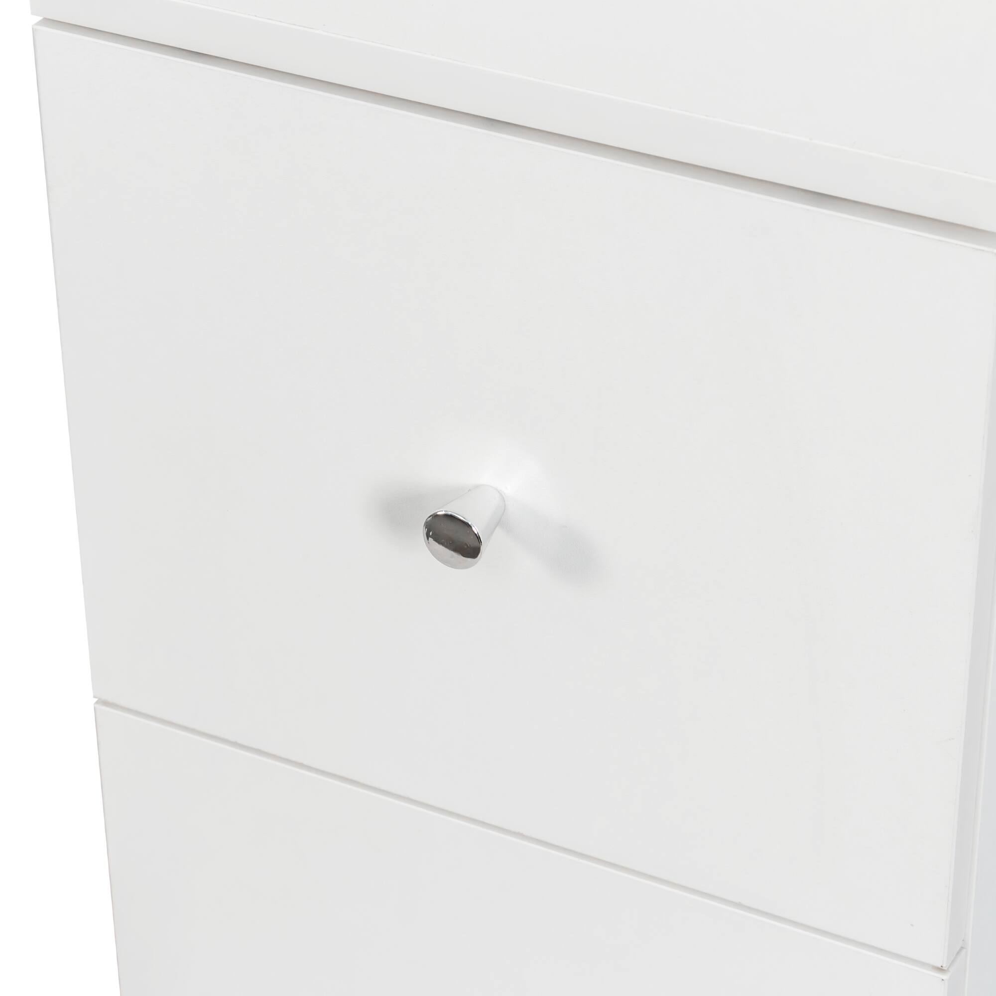 APRILSOUL 71H Display Cabinet 4 Tier 3 Drawers Wooden Living Room Home Office White SF-WO ...