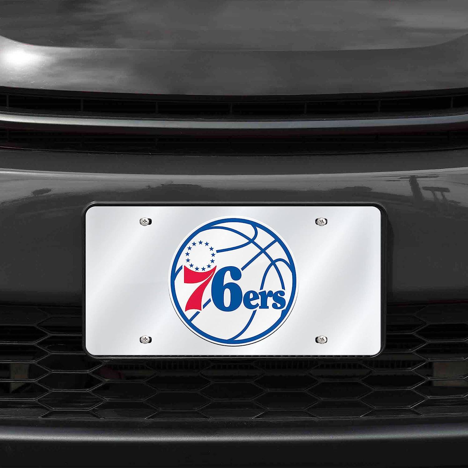 Rico Industries Philadelphia 76ers NBA Mirrored Laser Cut License Plate ...