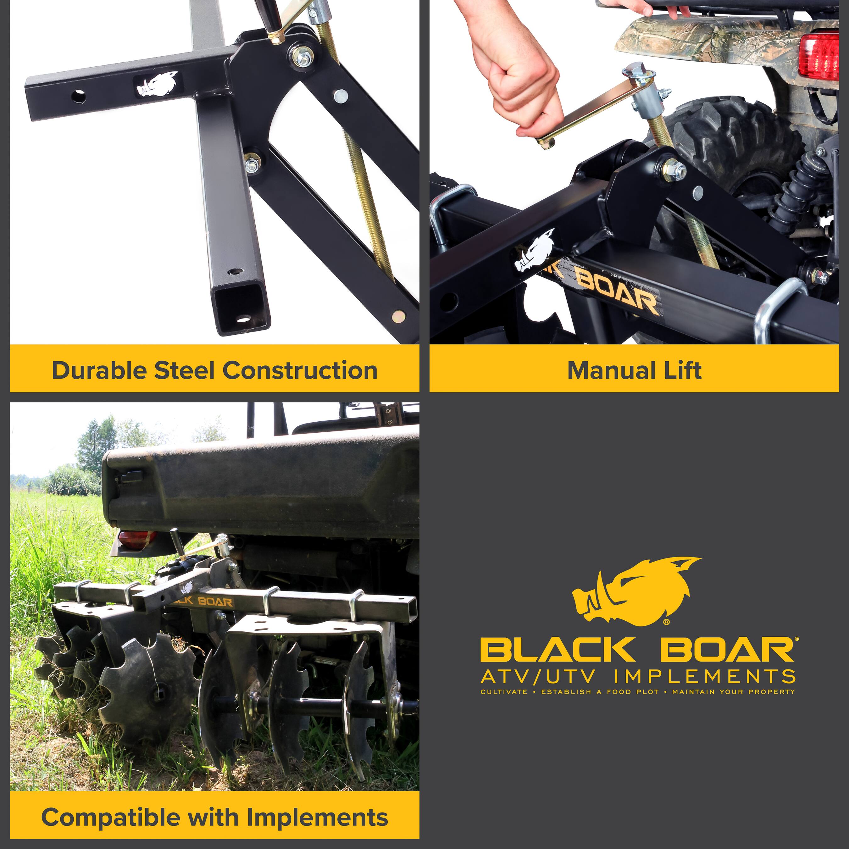 Camco Boar ATV/UTV Implement Strong Outside Vehicle Manual Lift ...