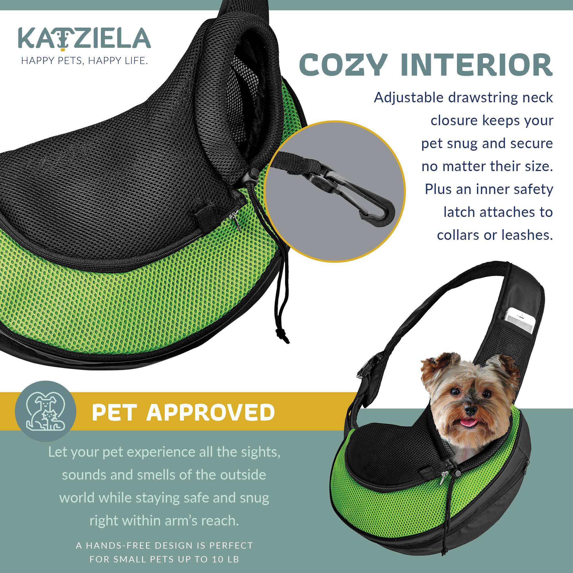 Katziela Expandable Sling Bag Front Shoulder Pet Carrier for Small Dog ...