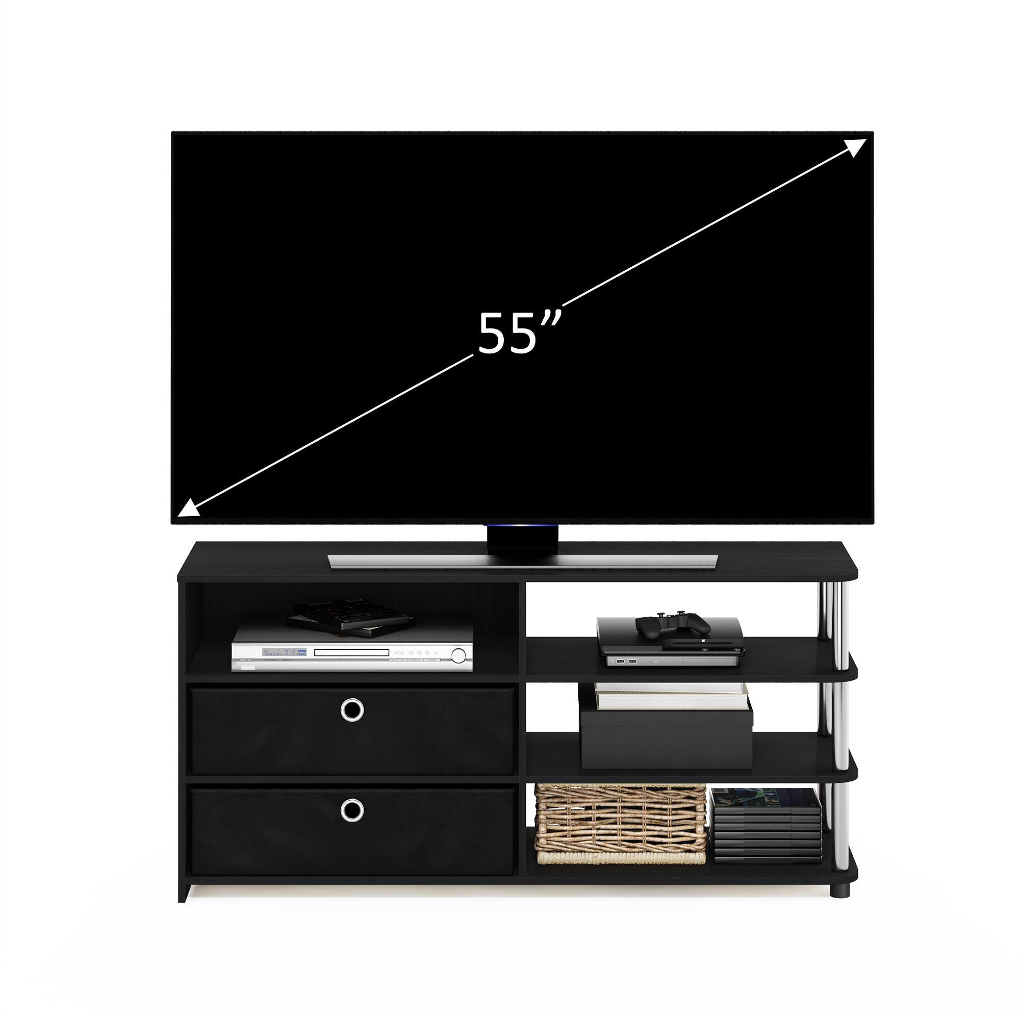 Furinno JAYA Simple Design TV Stand for up to 55 Inch with Bins ...