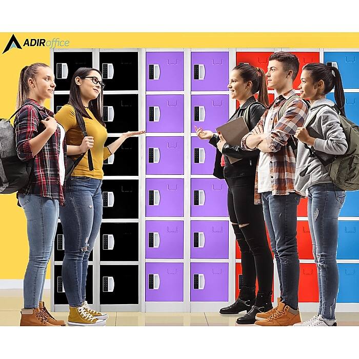 AdirOffice Storage Locker 629 Series 72" H 6 Tier Steel Digital Lock 6 ...