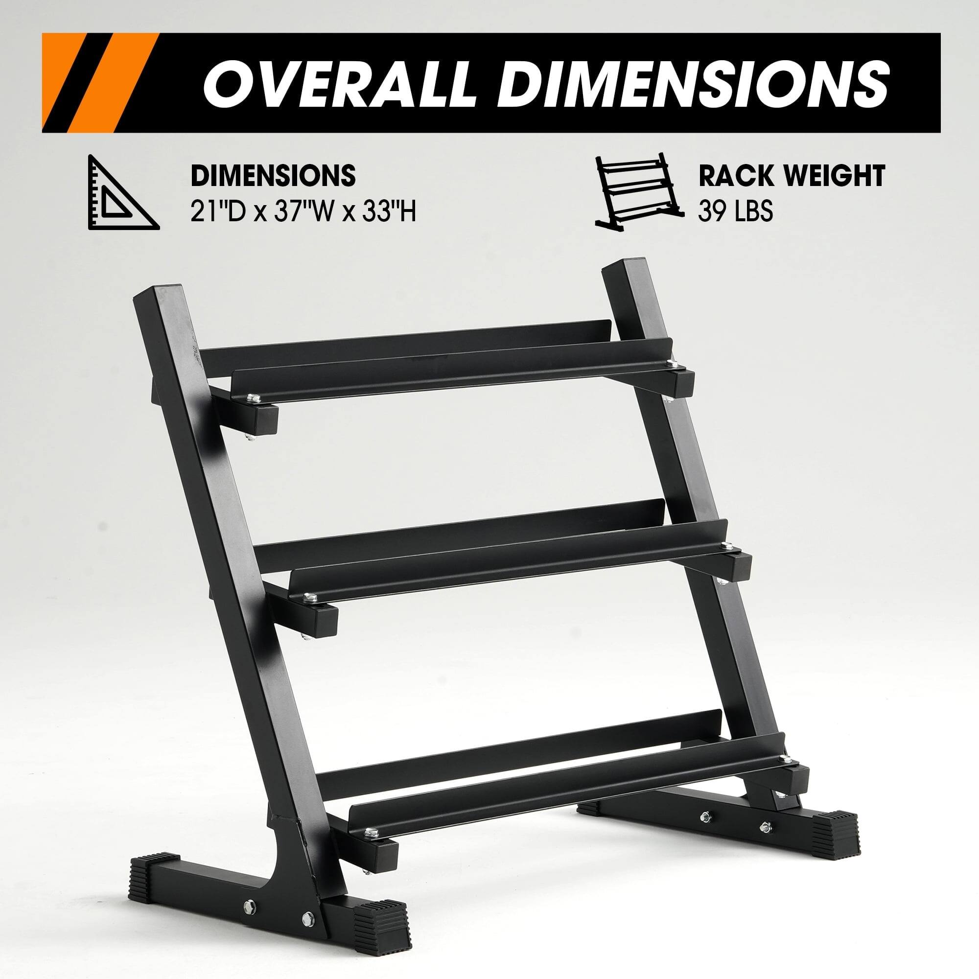 Mikolo - 3 Tire Dumbbell Storage Rack Stand, 1100LBS Weight Capacity ...