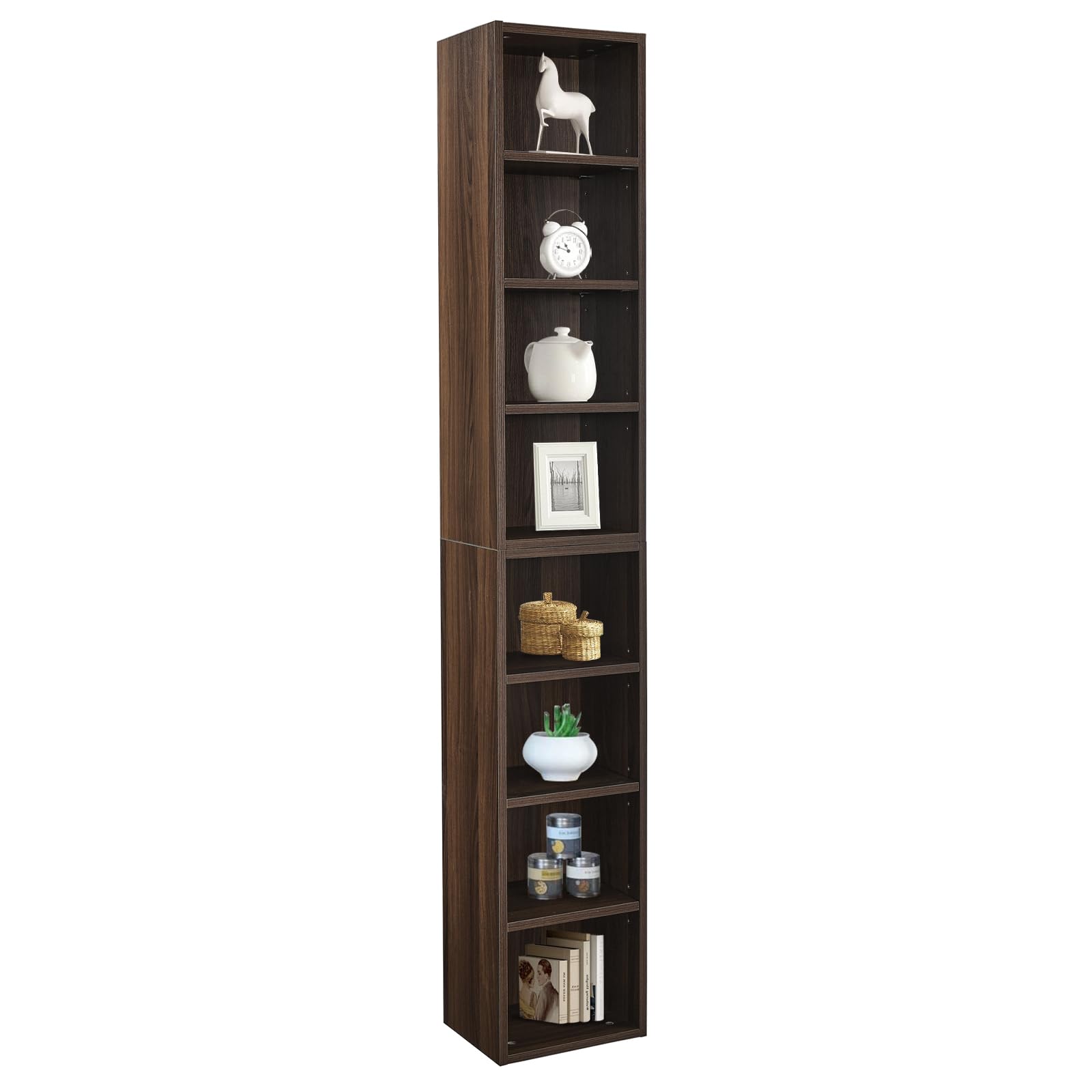 Tower Ecooso - 8-Tier Media Rack, CD Slim Storage Cabinet with ...
