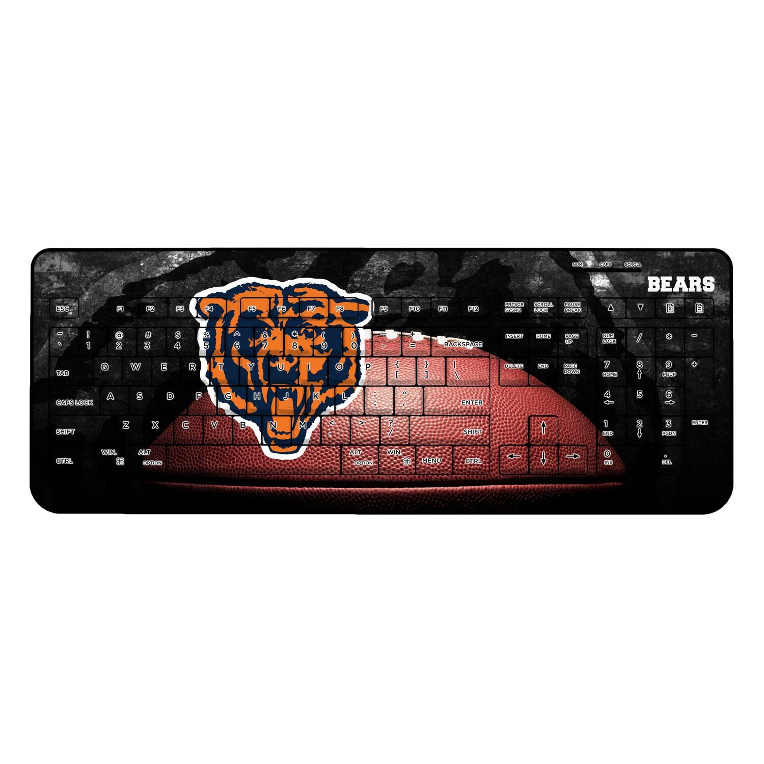 Keyscaper Chicago Bears Legendary Design Wireless Keyboard Multicolor ...