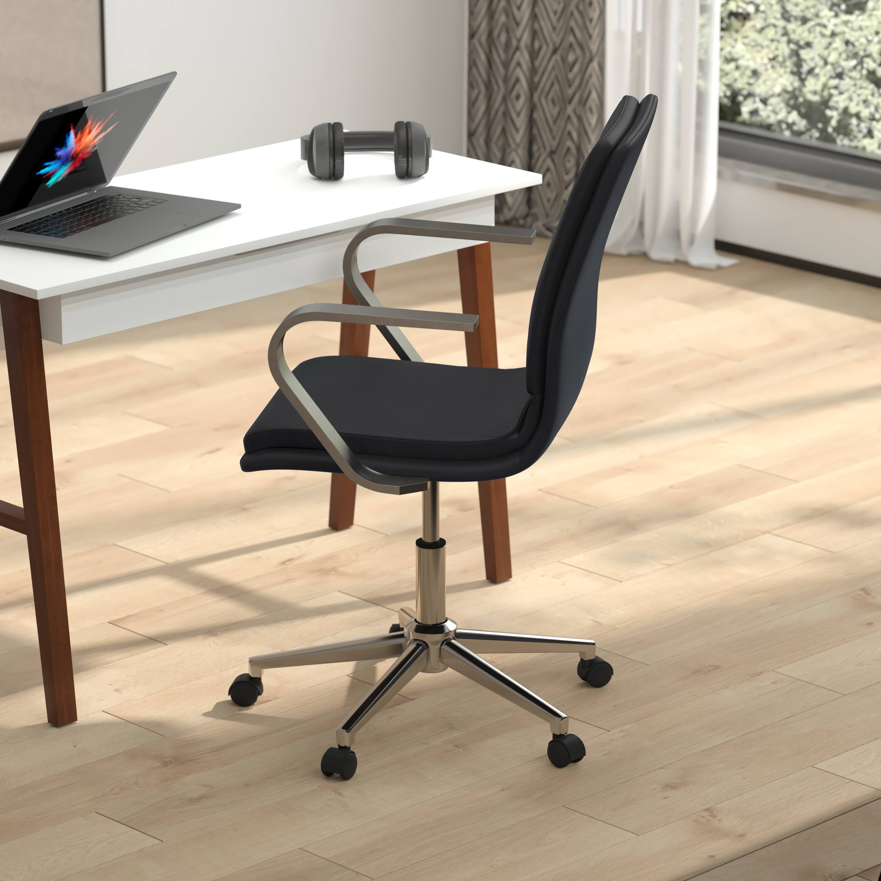 Emma + Oliver Ziva Modern Upholstered Mid Back Home Office Chair with ...