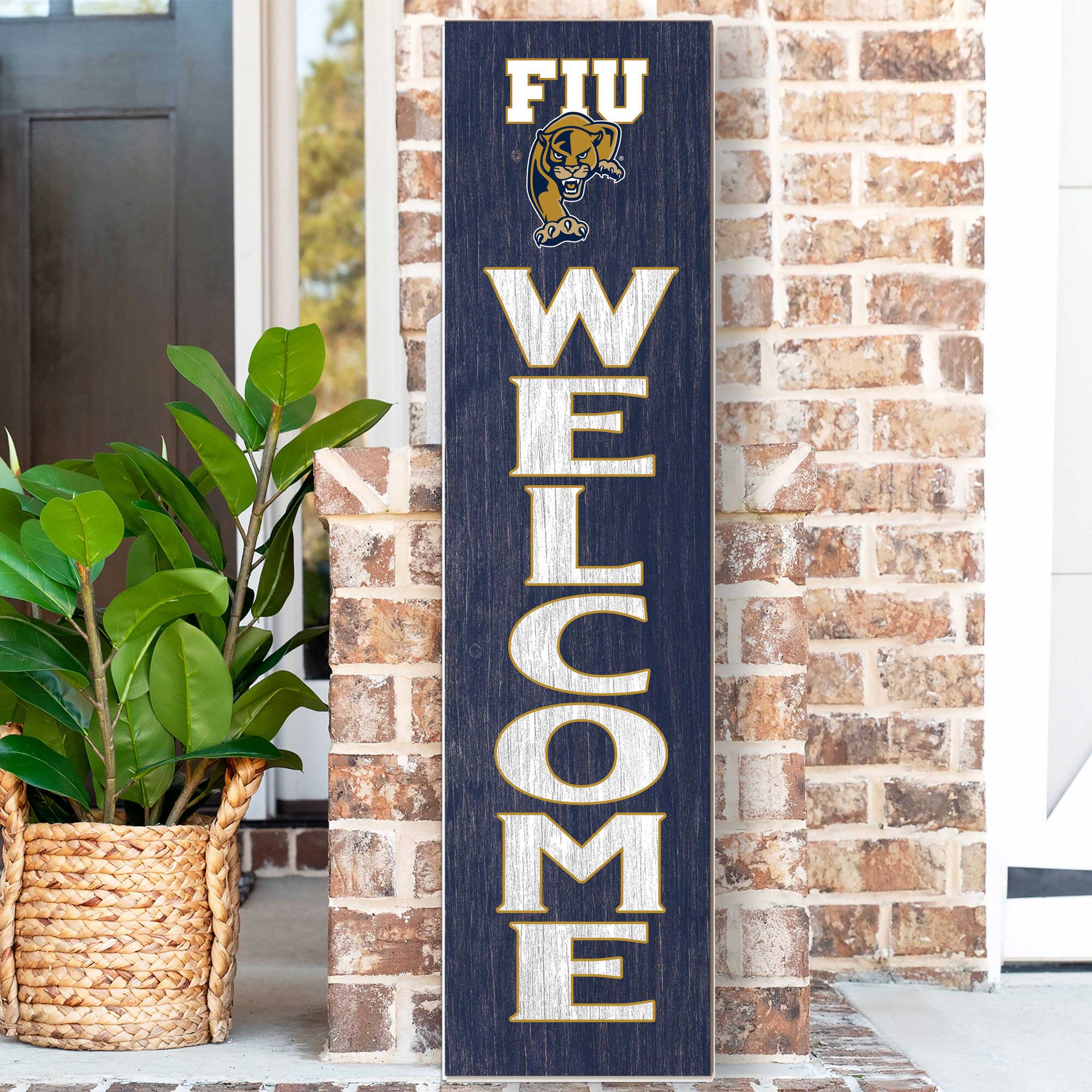 Jardine FIU Panthers 12'' x 48'' Outdoor Leaner Welcome Sign Navy ...