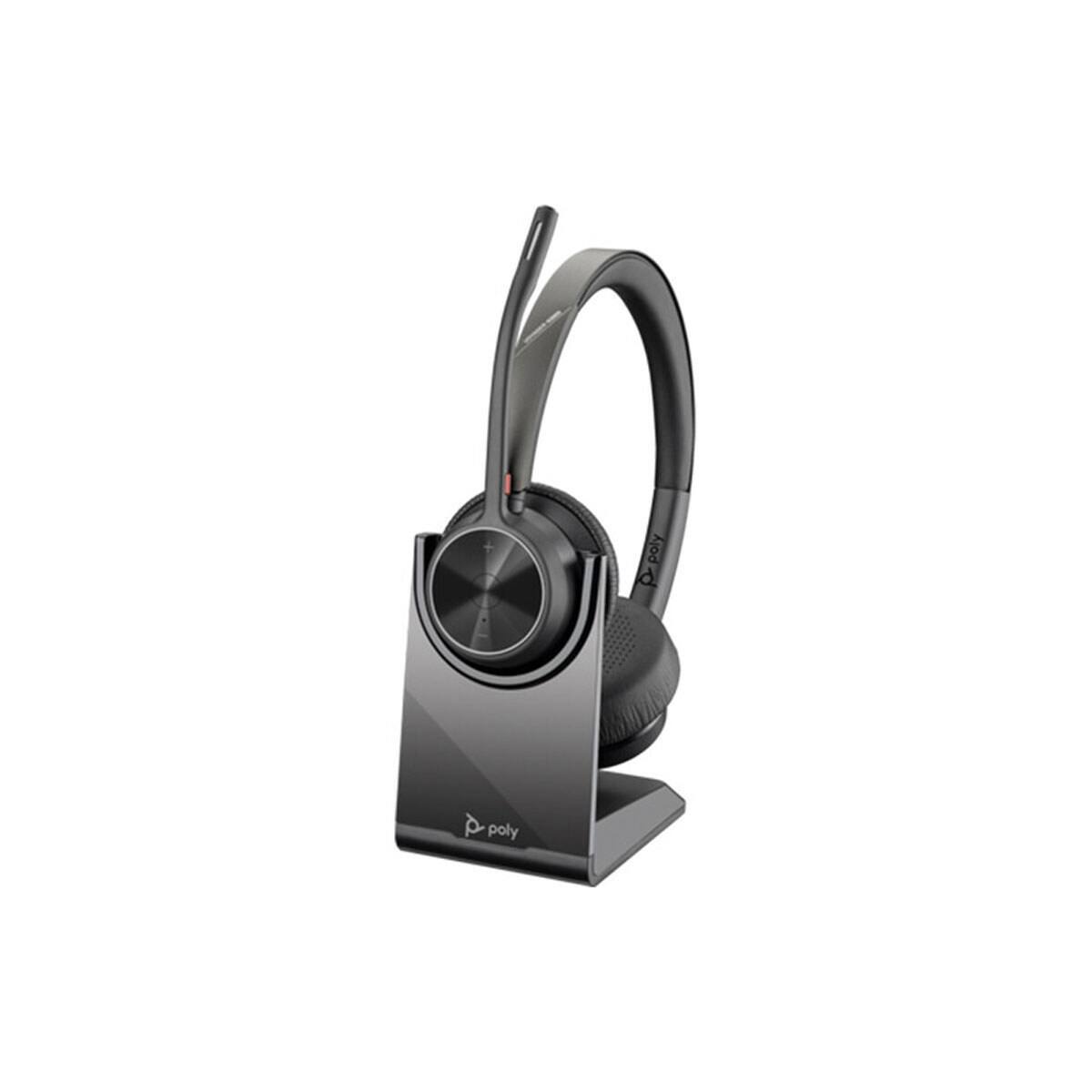 HP Poly Voyager 4320 UC Wireless Stereo Headset with Charging Stand and ...
