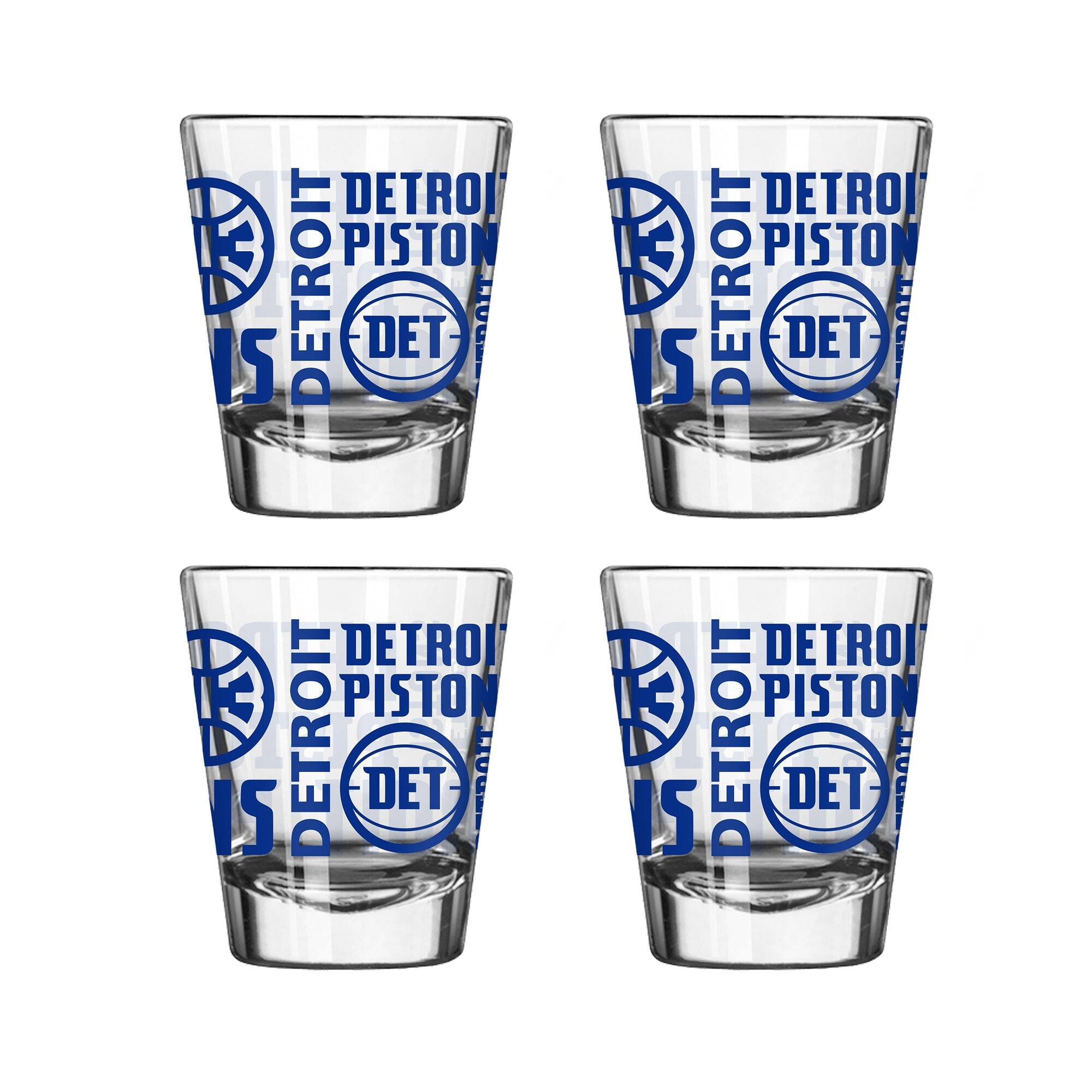 Logo Brands Detroit Pistons 4 Pack 2oz. Shot Glass Set Multicolor ...