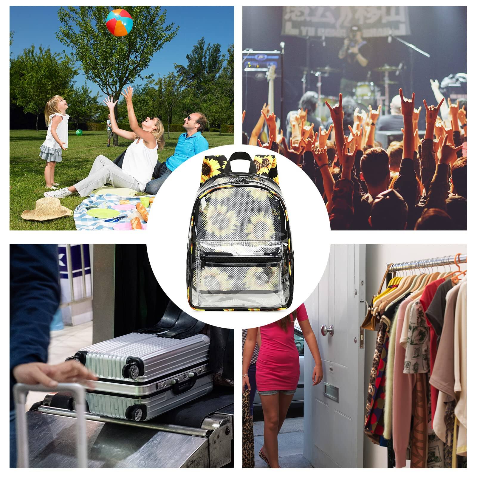 Pacoar Cade Clear Mini Backpack For Stadium Events 12x12x6 Small Transparent Backpacks Plastic ...