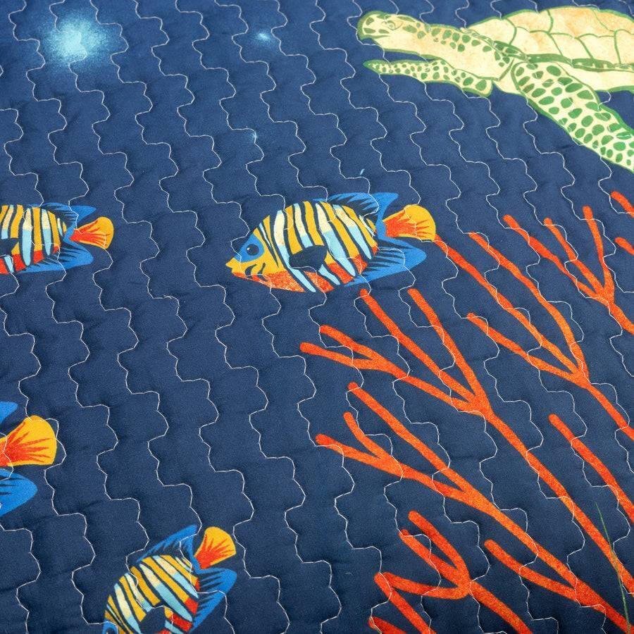 Hivvago Full/Queen 3 Piece Ocean Clown Fish Coral Reef Reversible Quilt ...