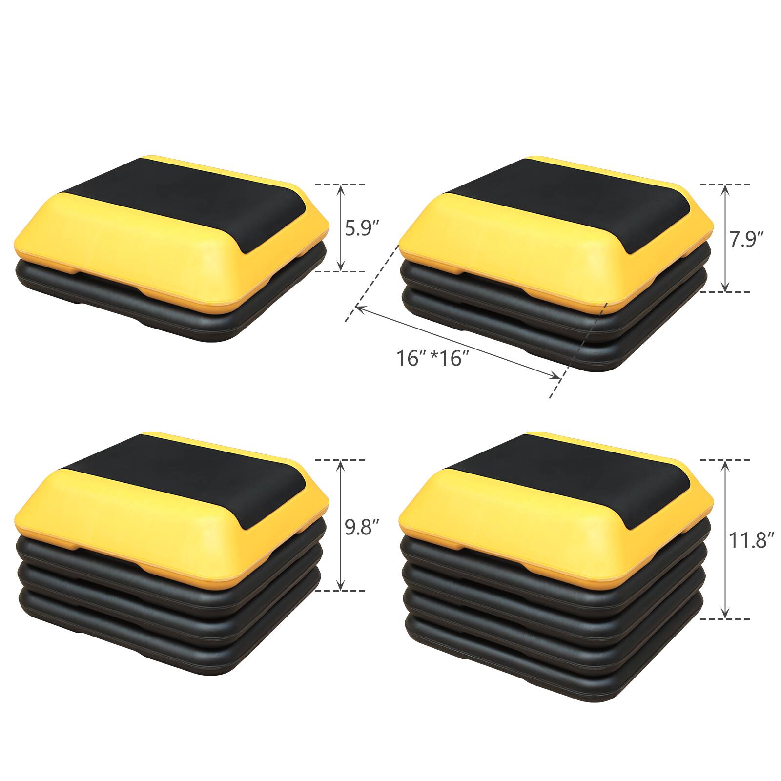 ELEMENT ACE Adjustable Exercise Step Platform Fitness Stepper Trainer ...