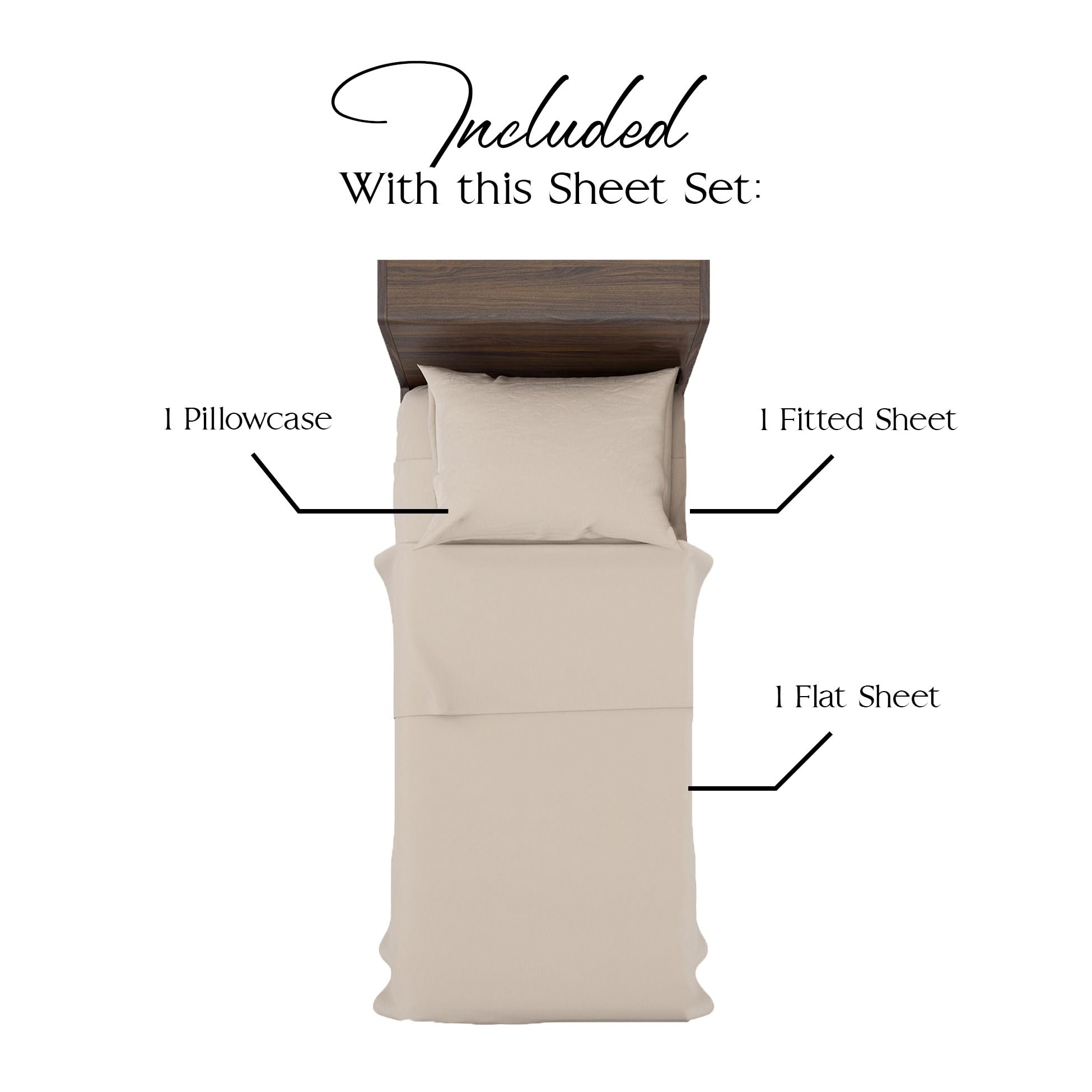 Paradigms Interiors Ashford Home Bedding 3 Piece Size Sheet Set Sand ...