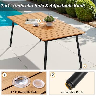 Crestlive Products 72in Plastic Wood Top Aluminum Frame Rectangle ...