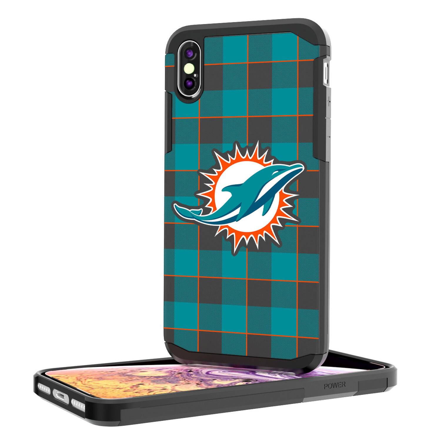 Keyscaper NFL Miami Dolphins iPhone Rugged Plaid Design Case 11 Pro Max ...