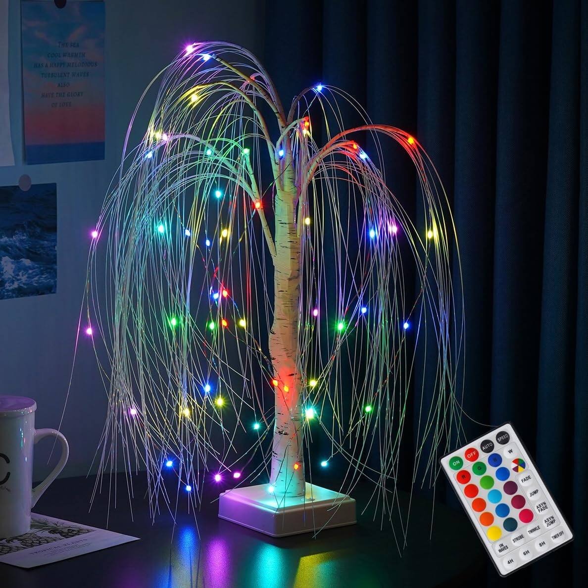 Christmas Schertz - 2FT LED Willow Tree, 60 RGB Color-Changing Lights ...