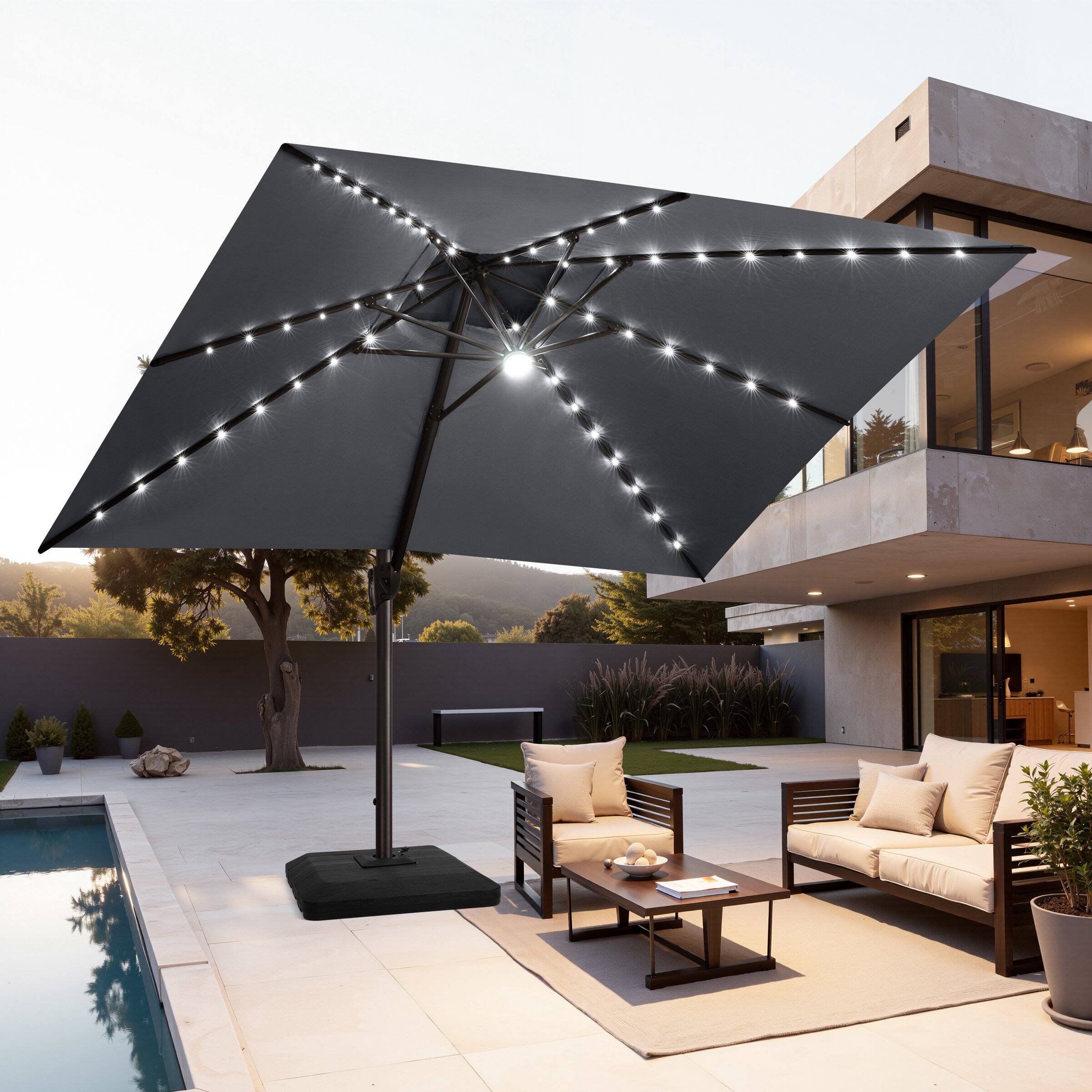 Crestlive Products 13ft UPF50+ Aluminum Slide tilt Cantilever Patio ...