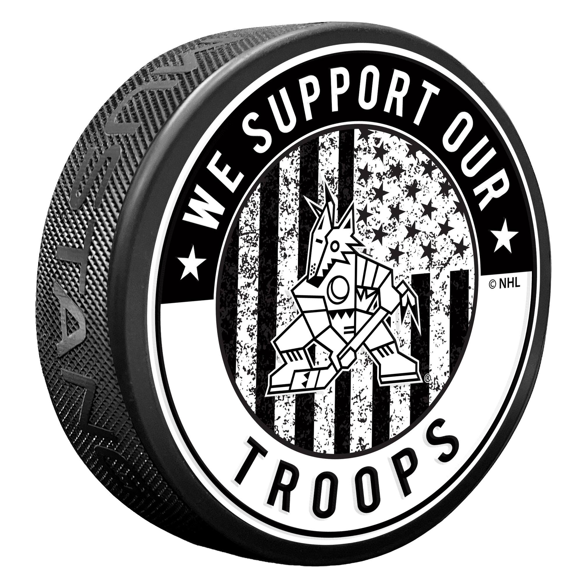 Mustang Drinkware Arizona Coyotes Military Appreciation Puck Multicolor ...