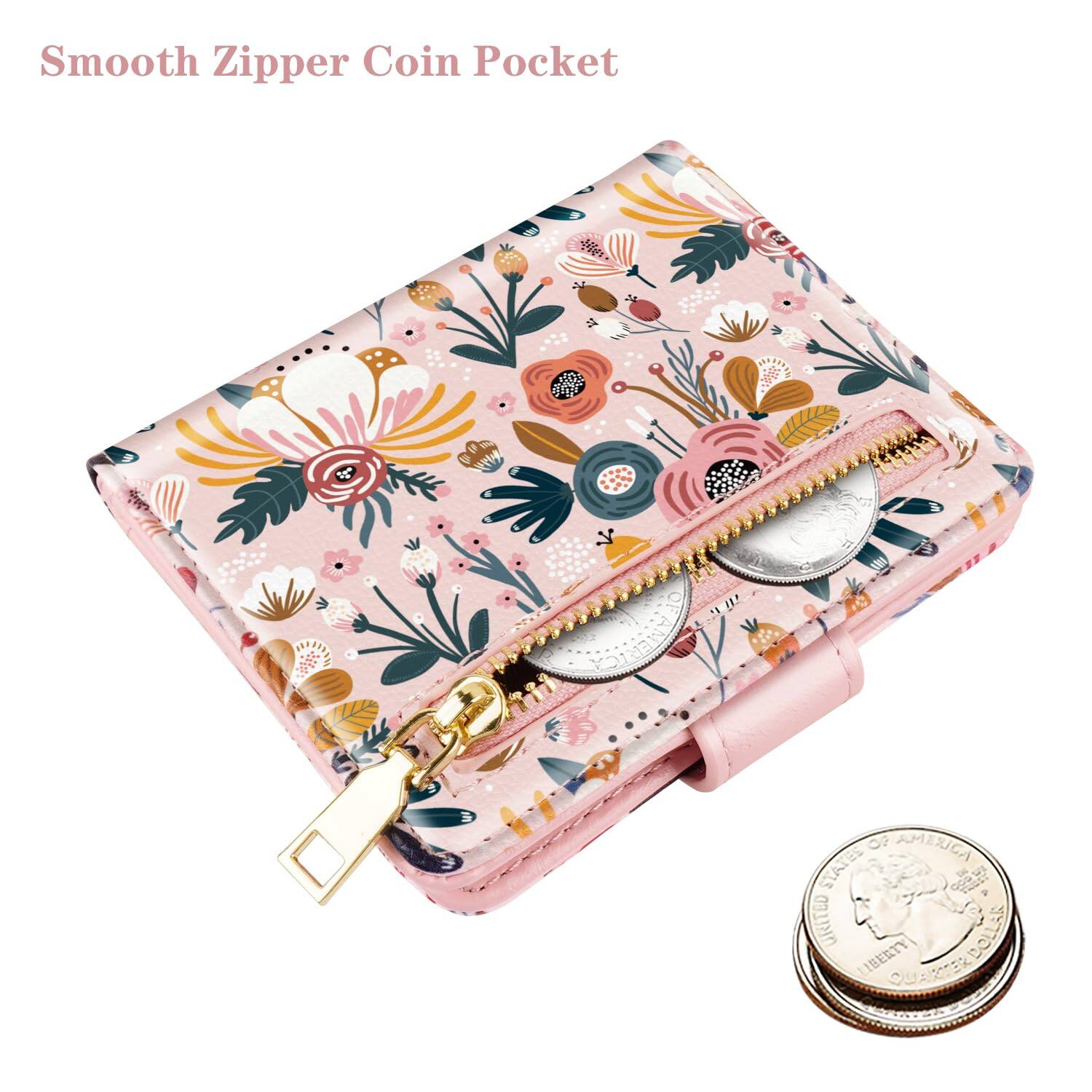 Jadie Link Slim Bifold Wallet Rfid Credit Card Small Cute Holder Women ...