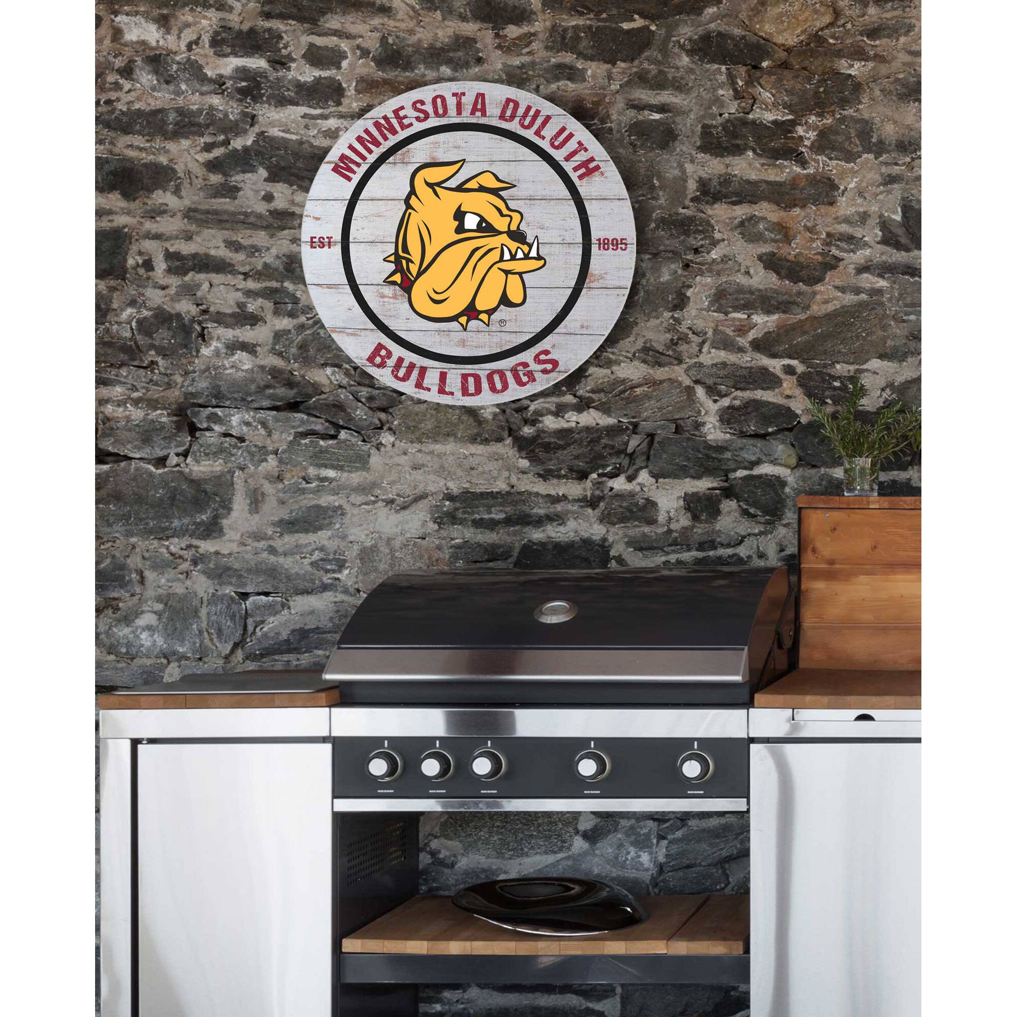 Jardine Minnesota Duluth Bulldogs 20'' x 20'' Indoor/Outdoor Weathered ...