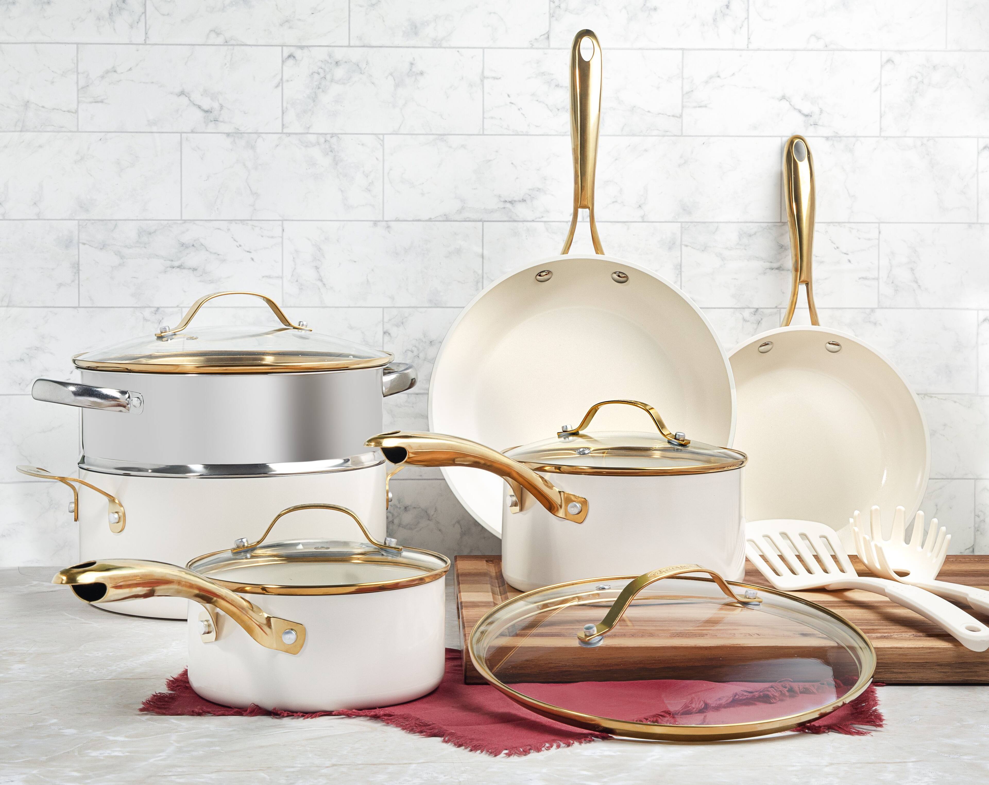 Gotham Steel 15 Piece Ultra Nonstick Ceramic Cookware Set with Utensils ...