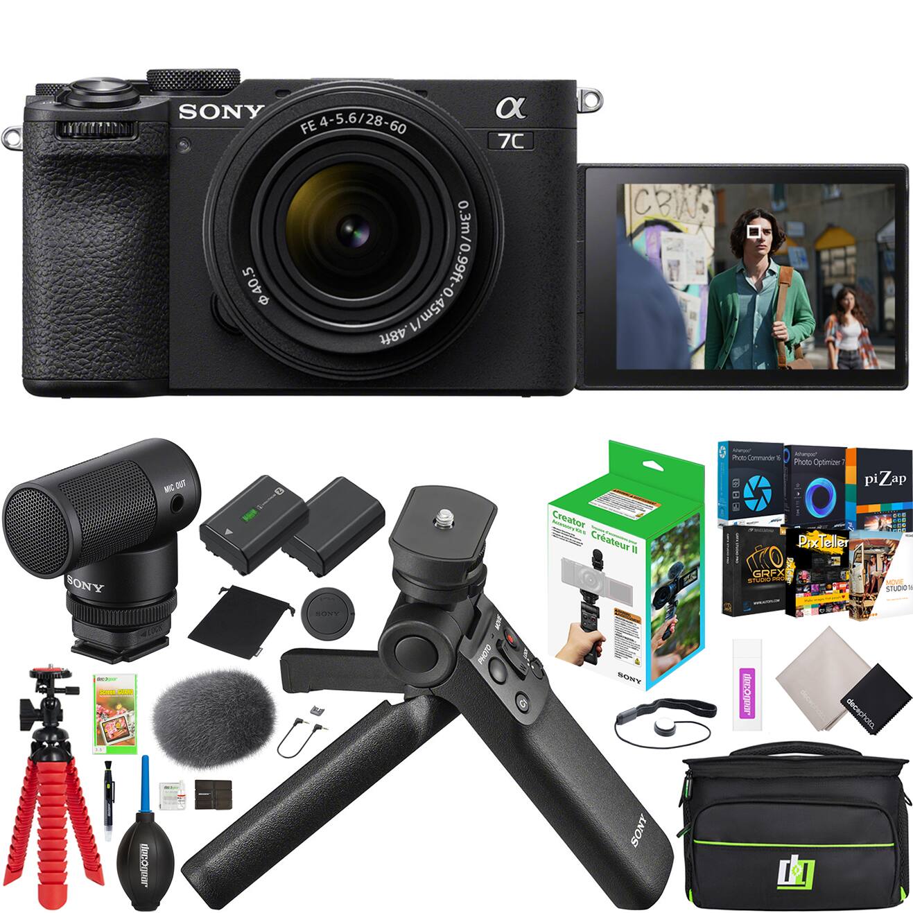 Sony a7C II Full Frame Mirrorless Camera Black + 28 60mm Lens + ACCVC2 ...