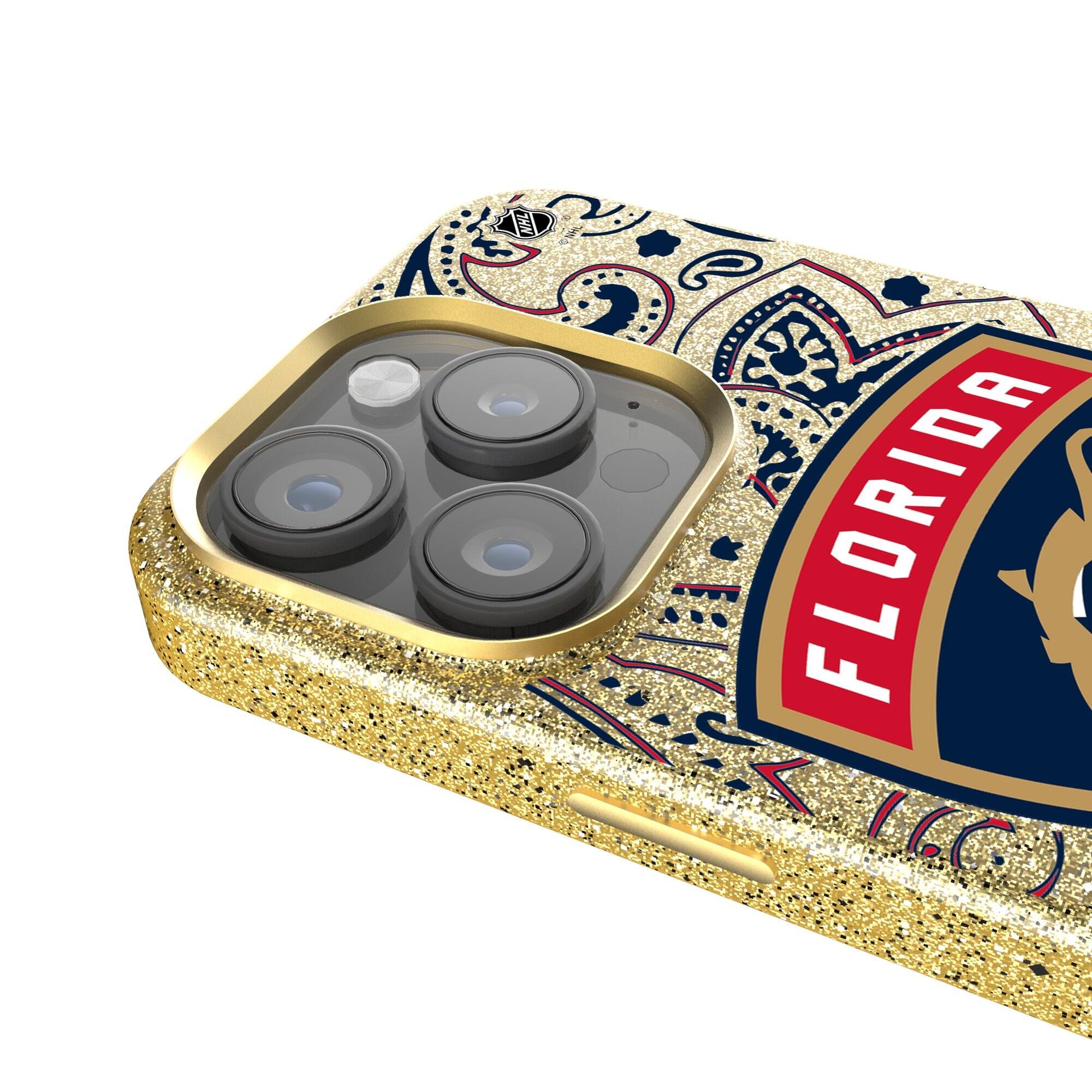 Keyscaper NHL Florida Panthers Paisley Bling iPhone Case 14 Pro Gold ...