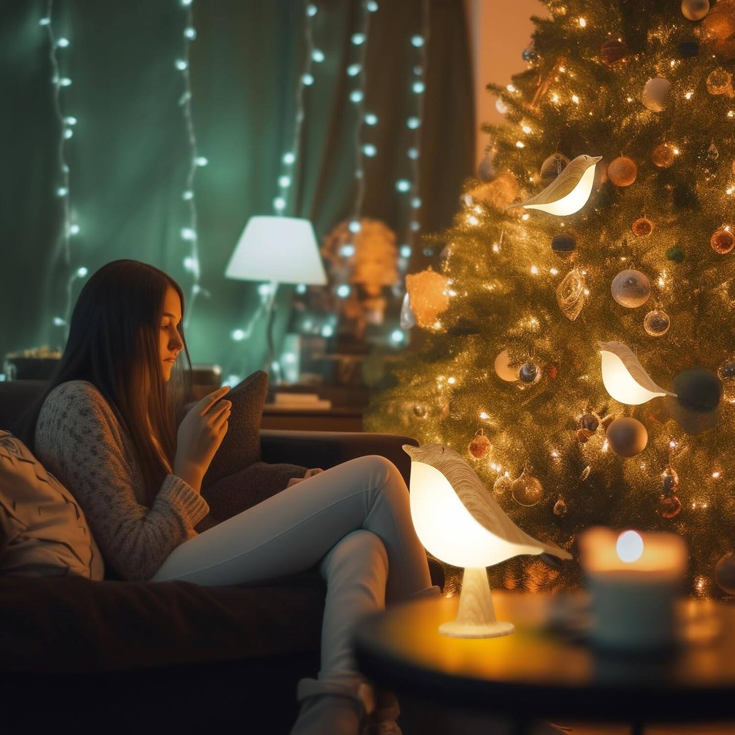 Stamp n Camp Bird Table Lamp 2600 mAh Cordless Desk Lamp Touch Night ...