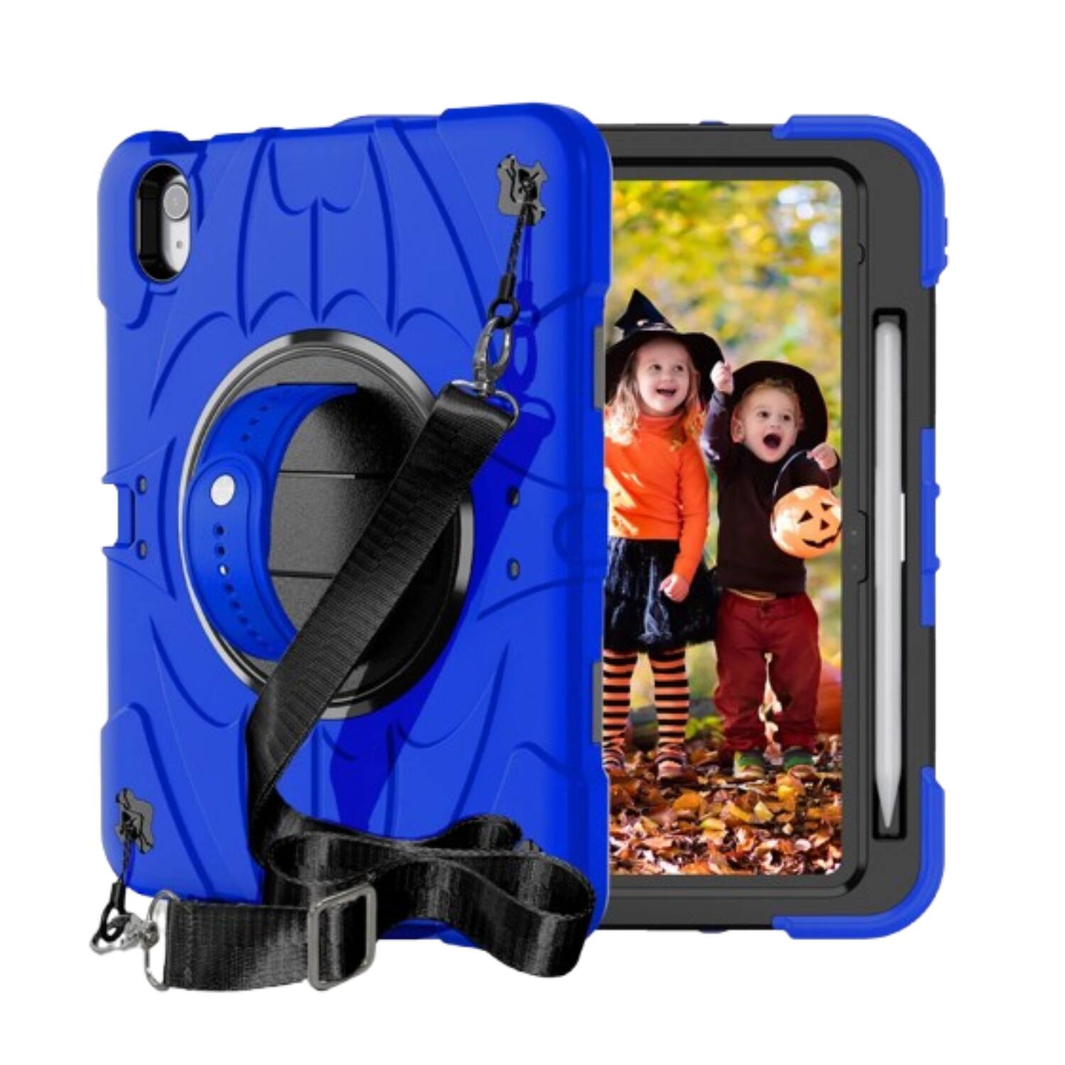 Stock Preferred - Heavy Duty Rugged Case with 360° Rotating Hand Strap & Shoulder Strap for iPad ...
