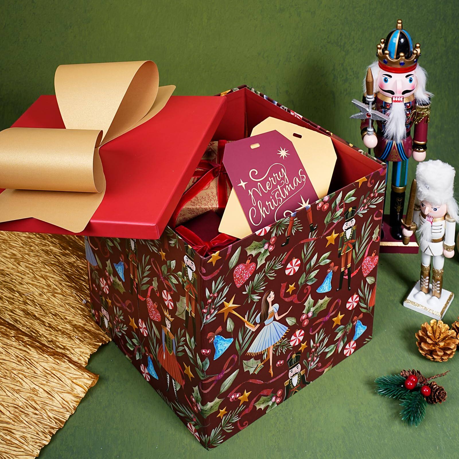 Paradigms Interiors Medium Christmas Gift Boxes With Lids For Presents ...