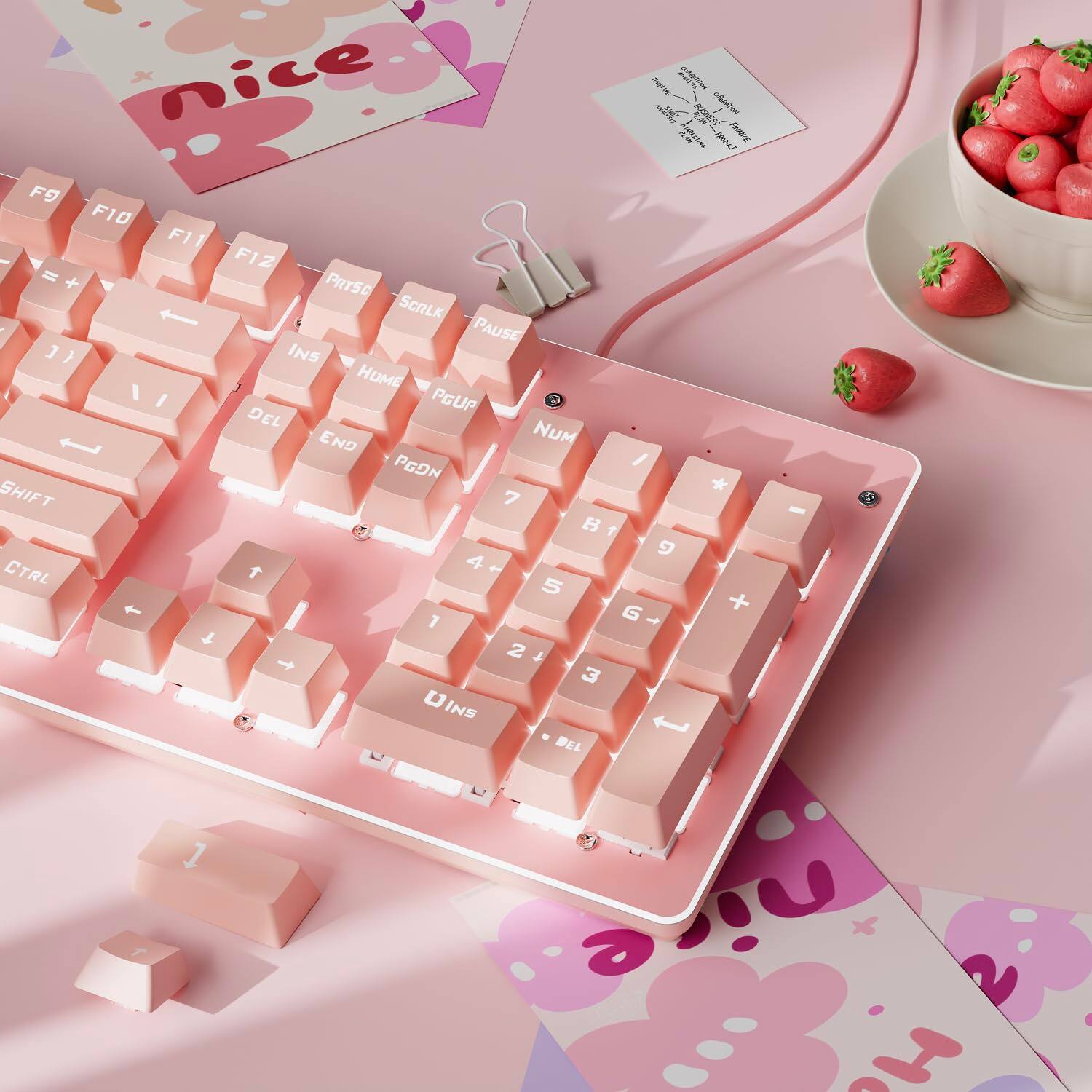 Cedar Assembly Eweadn Tk100 Typewriter Wired Mechanical Aesthetic Keyboards With White Backlit ...