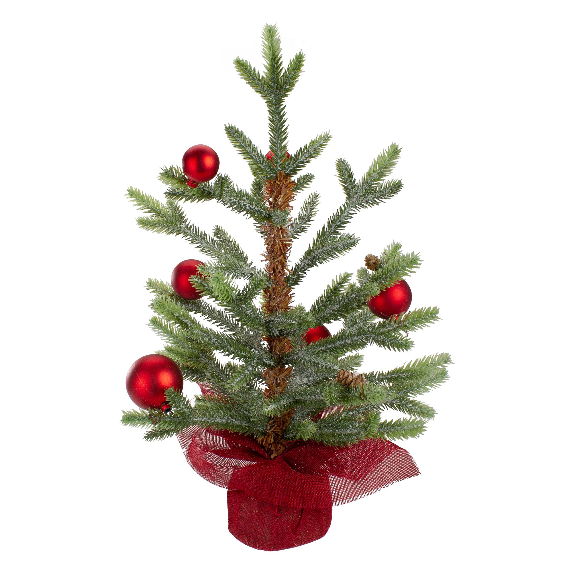 Northlight 18" Potted Pine with Ornaments Medium Artificial Christmas ...
