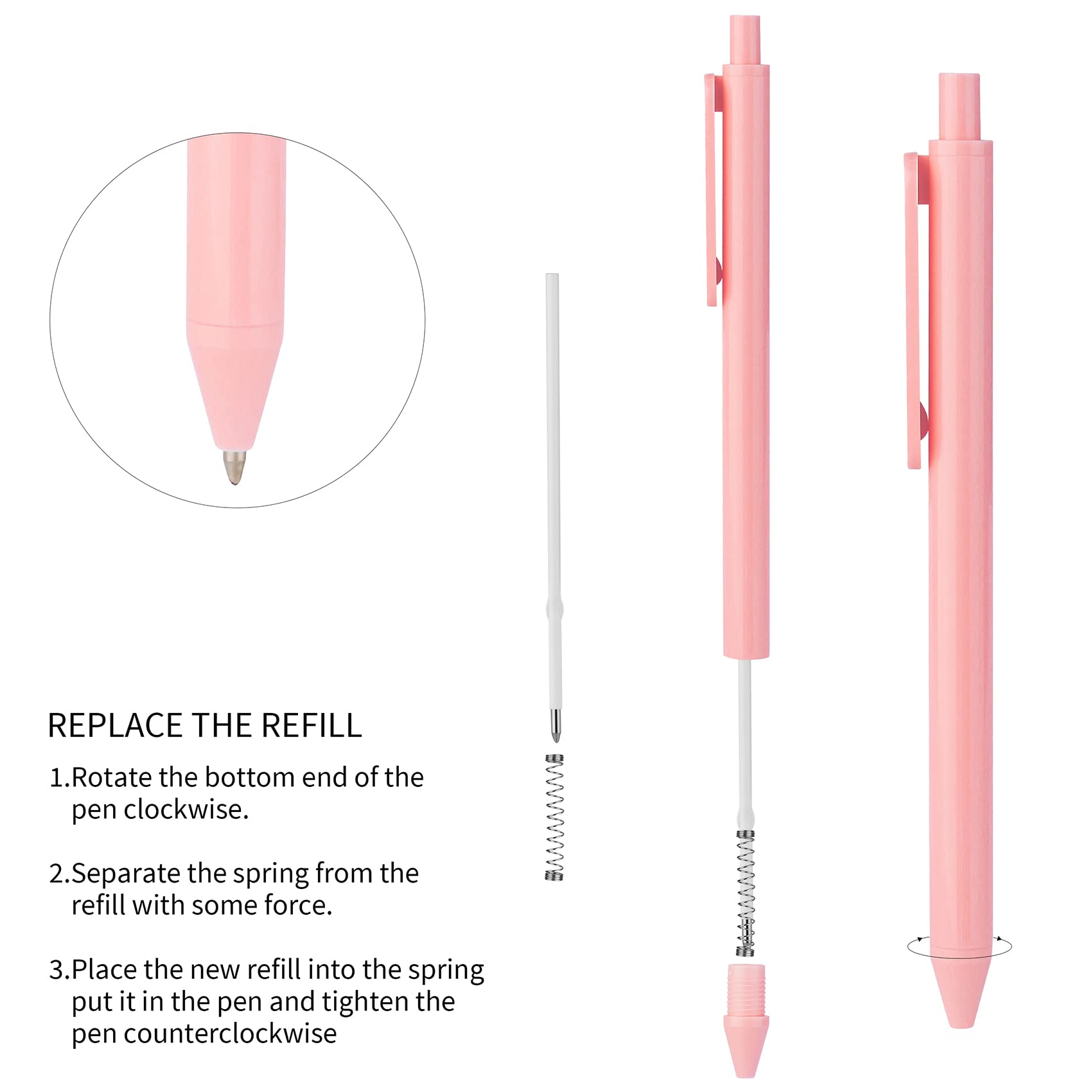 Paradigms Interiors 12 pcs Ballpoint Pens Comfortable Writing Pastel ...