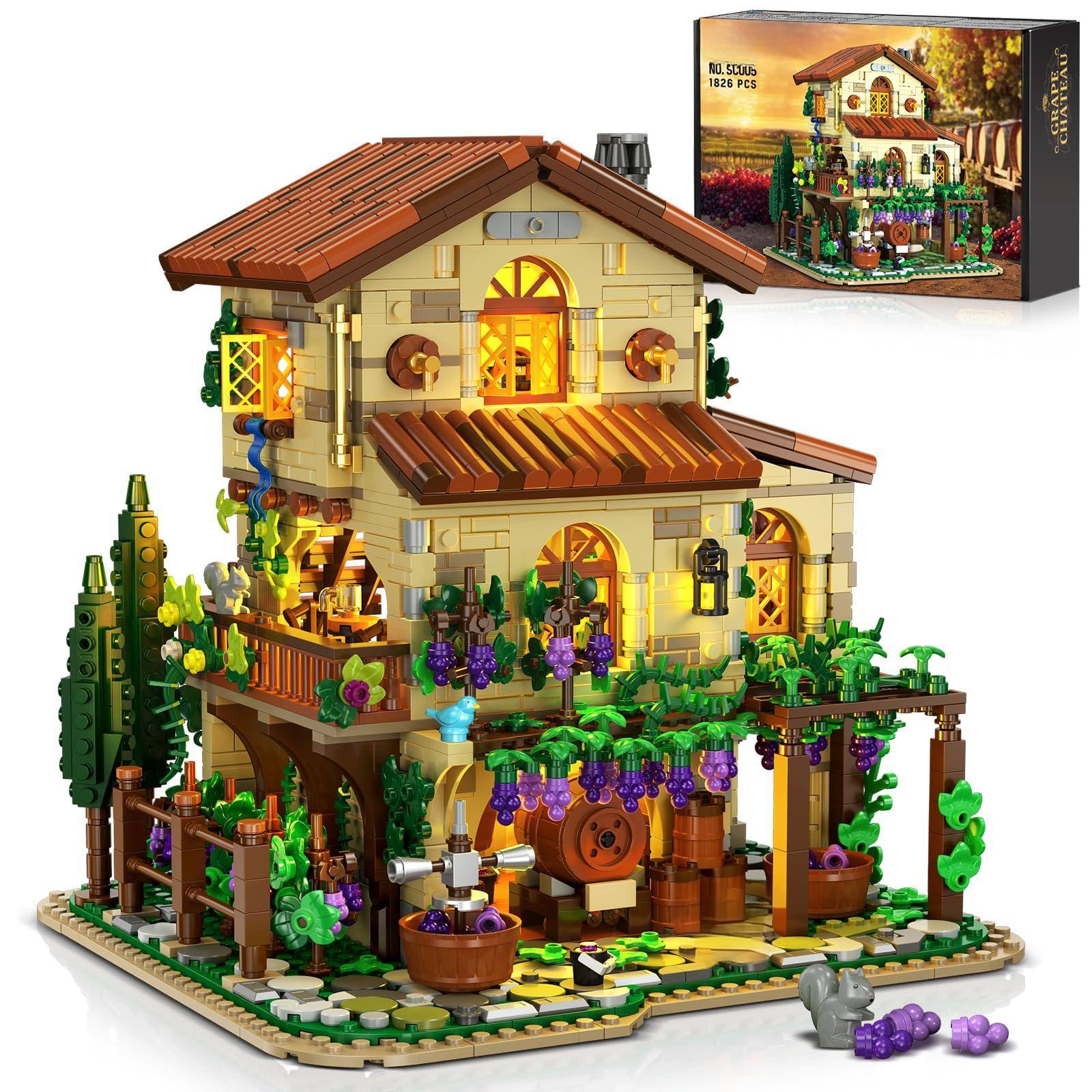 EZTW1 Winery Chateau House Building Set With Vineyard Castle ...