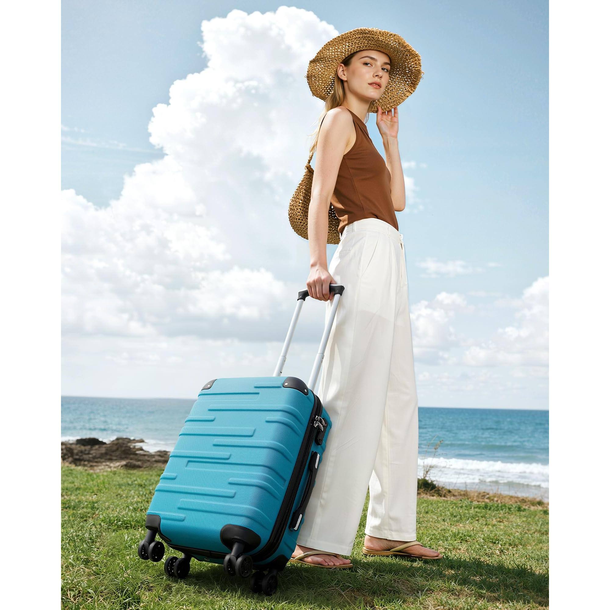 Dapper Styles Luggage Suitcase Carry on Hardside Travel Tsa Lock ...