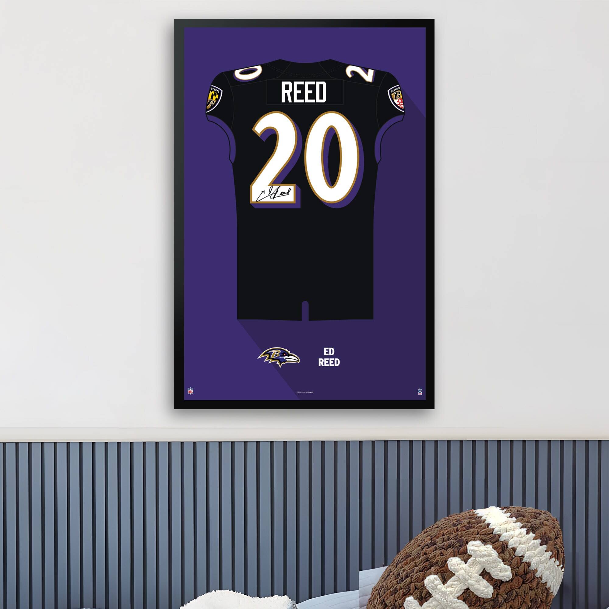 Sporticulture Ed Reed Baltimore Ravens Framed 14" x 20" Retired Jersey ...