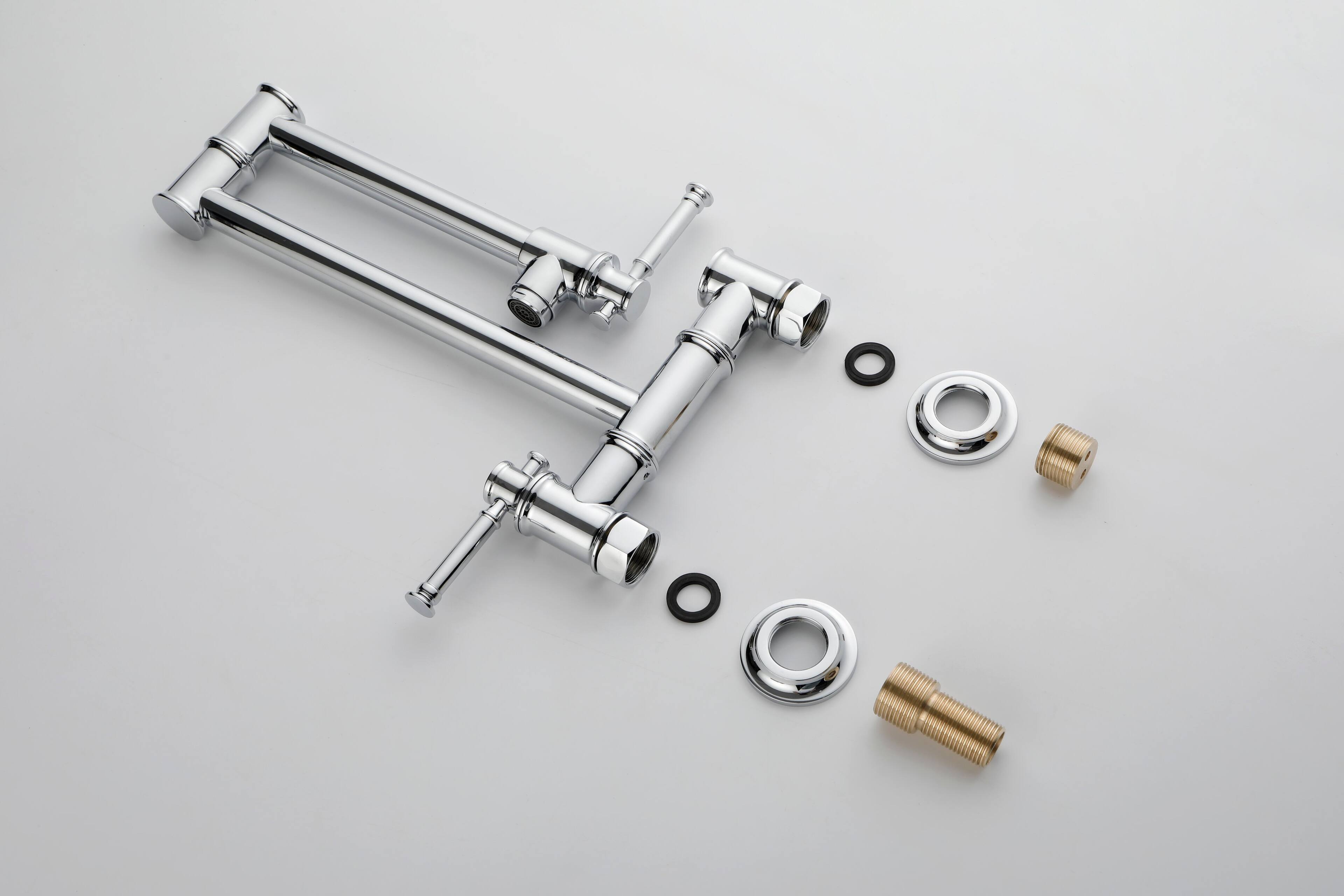 Wall Mount Pot Filler Faucet, Modern Brass Pot Filler Two Attachment ...