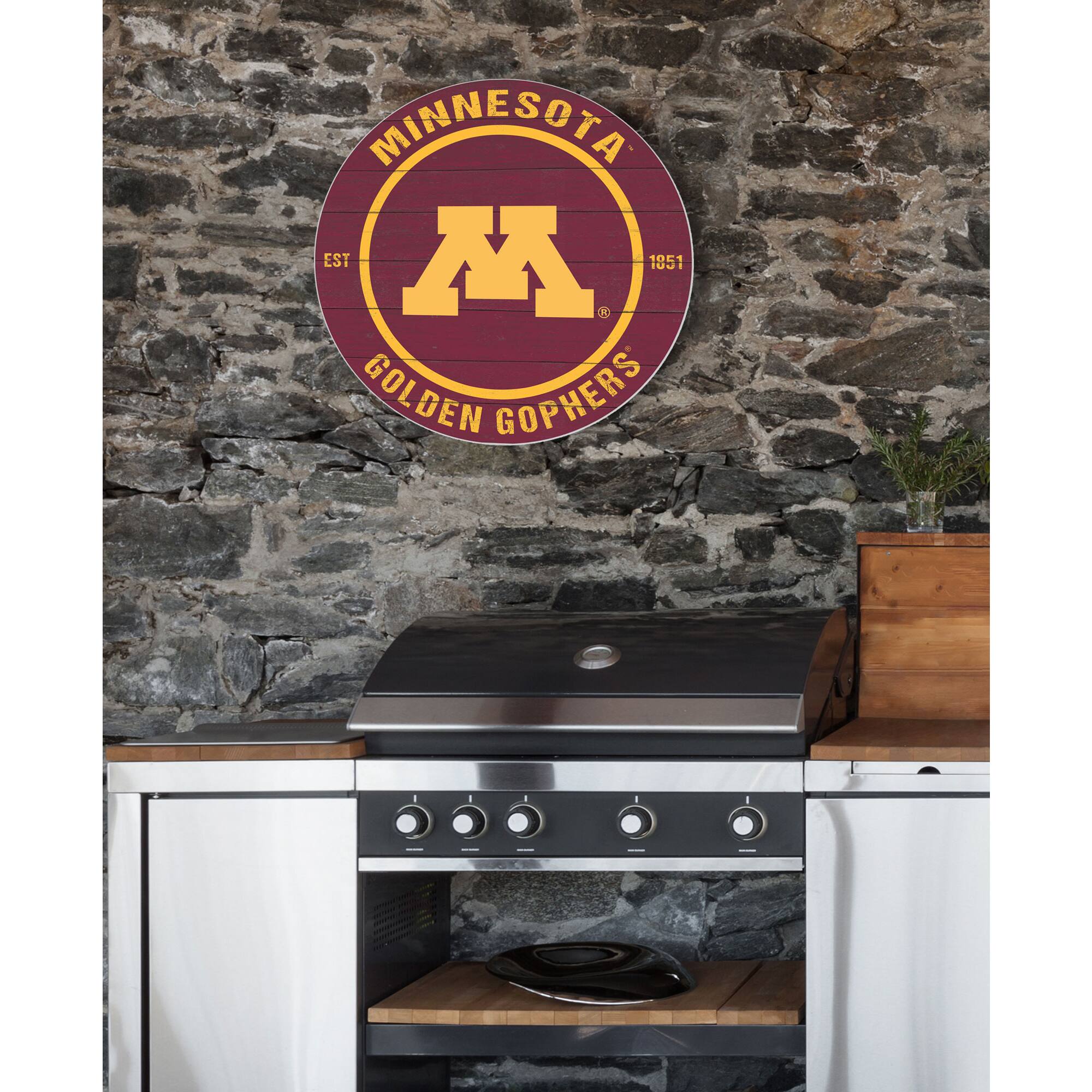 Jardine Minnesota Golden Gophers 20'' x 20'' Indoor/Outdoor Circle Sign ...