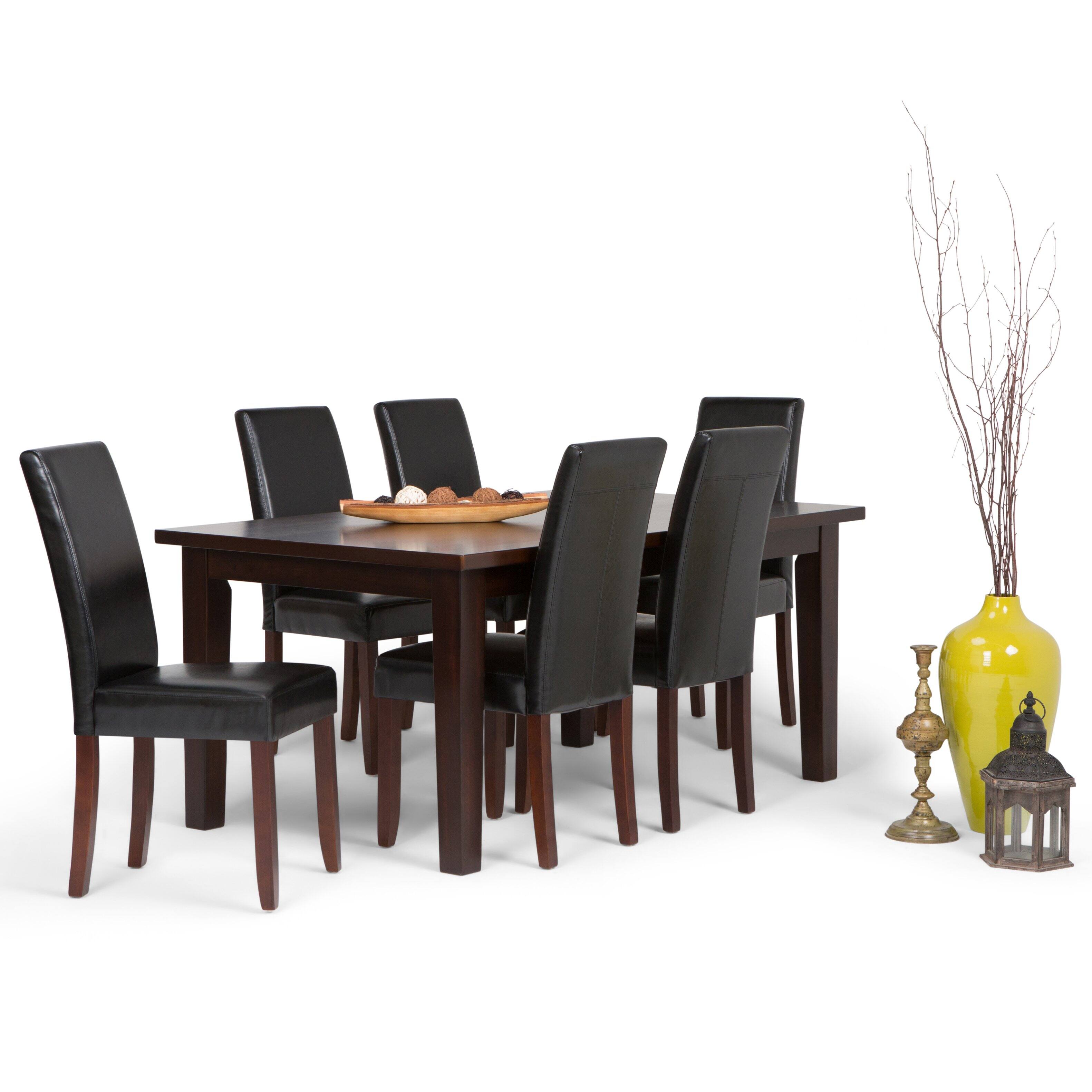 Simpli Home Acadian / Eastwood 7 Piece Dining Set Midnight Black AXCDS7 ...