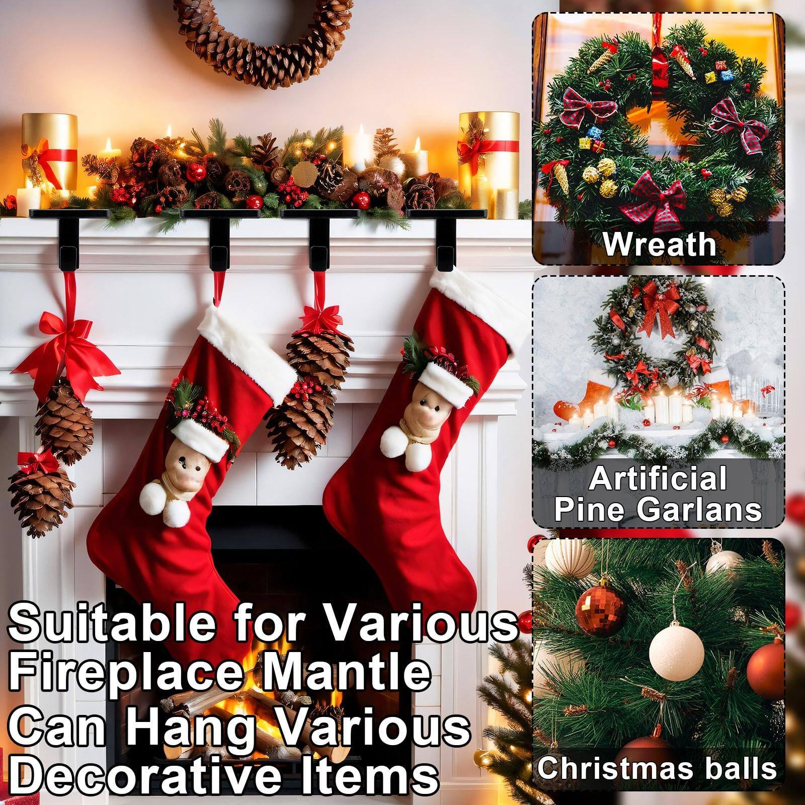 Paradigms Interiors Garland Hangers For Mantle Heavy Duty Christmas ...