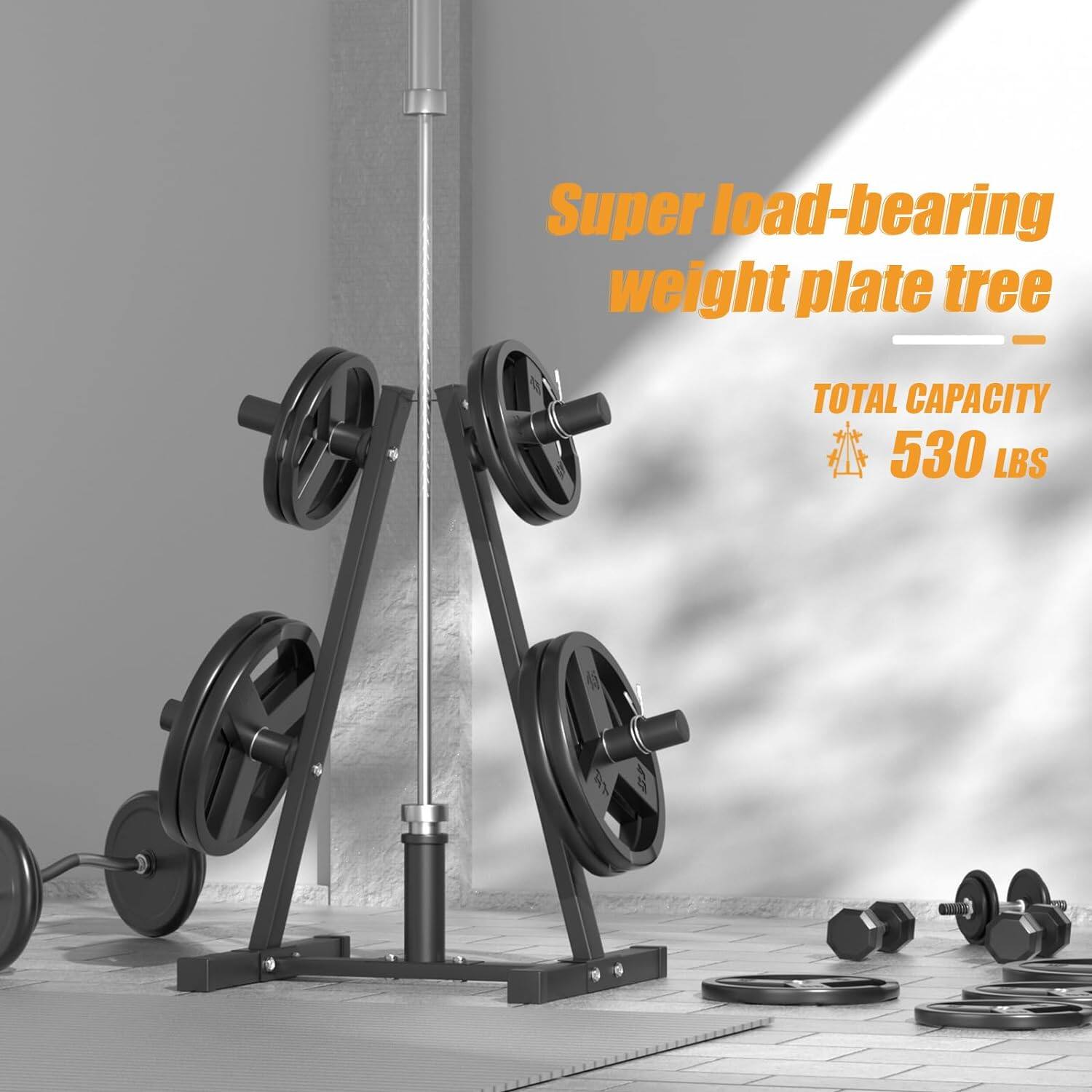 KERDOM Barbell Plate Rack, Weight Plate Holder, Heavy Duty Steel Home ...