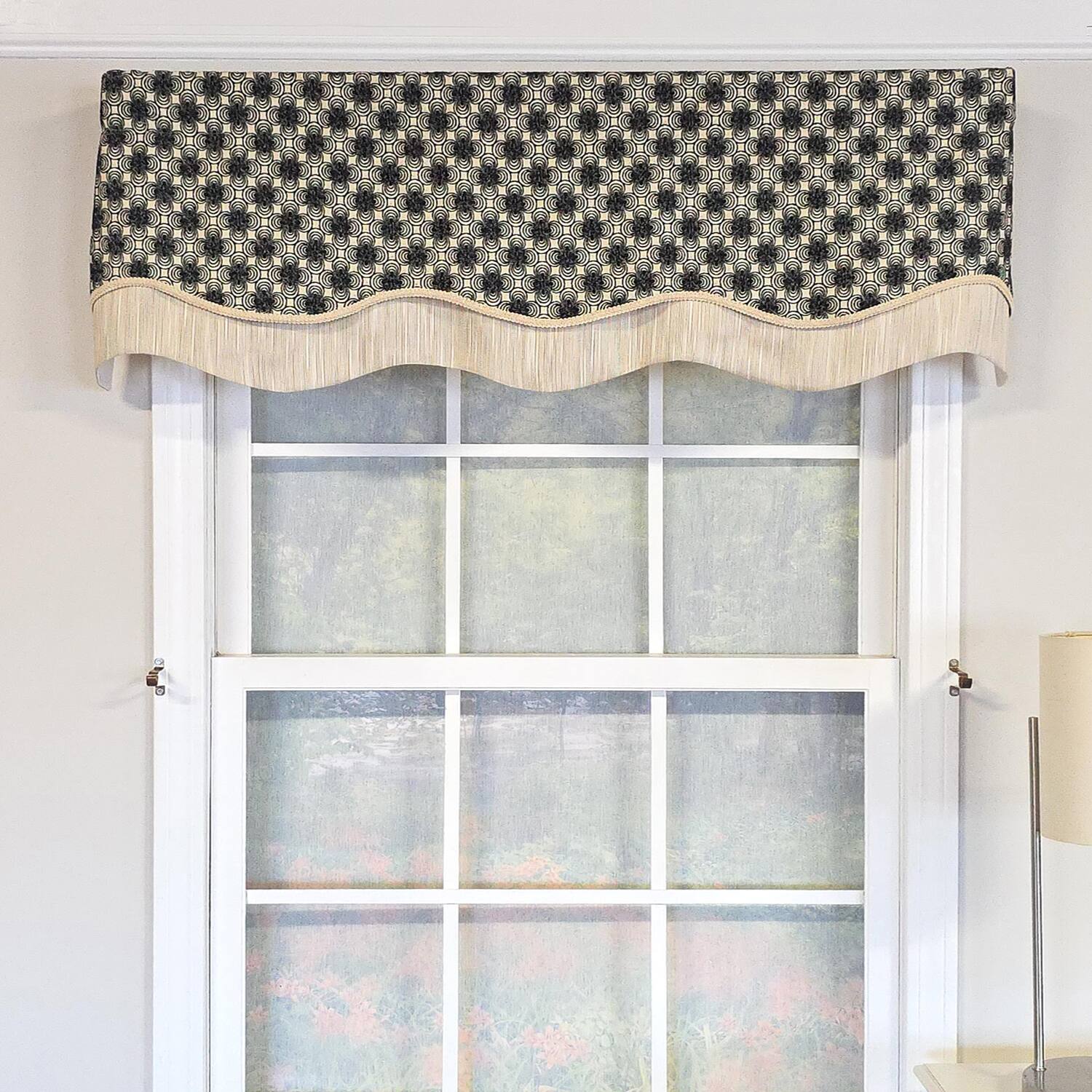RLF Home Virtue Glory 100% Cotton Rod Pocket Lined Window Valance 50
