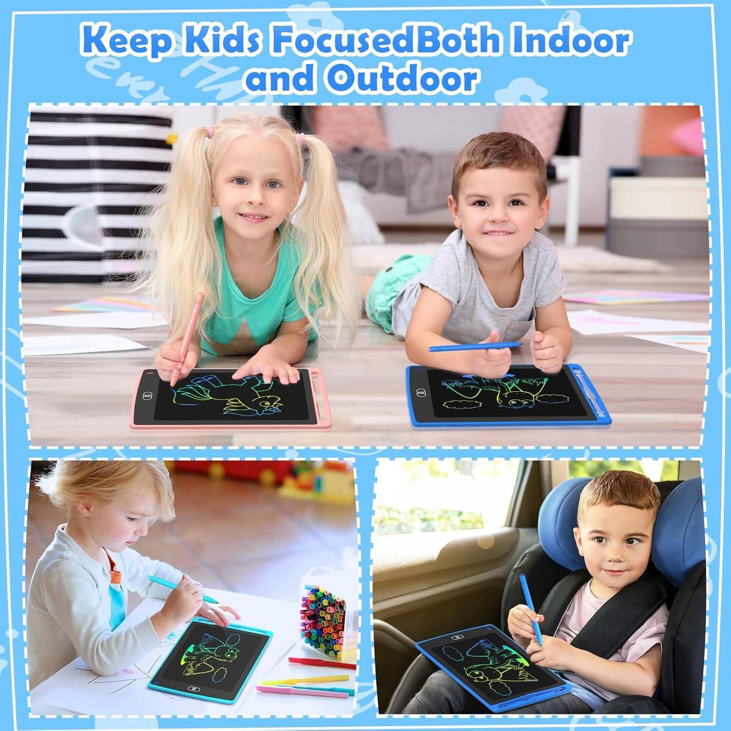 EZTW1 Party Favor Lcd Writing Tablet For 8 Colorful Drawing Doodle ...