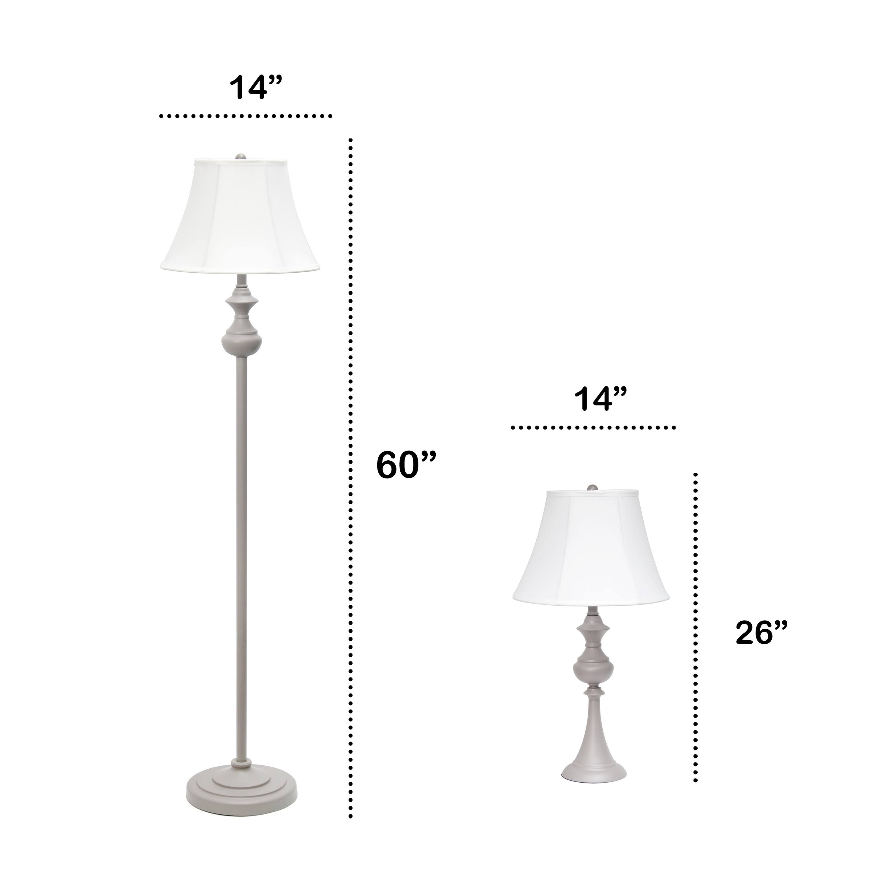 Best Buy: Lalia Home 3 Piece Metal Lamp Set with White Empire Fabric ...