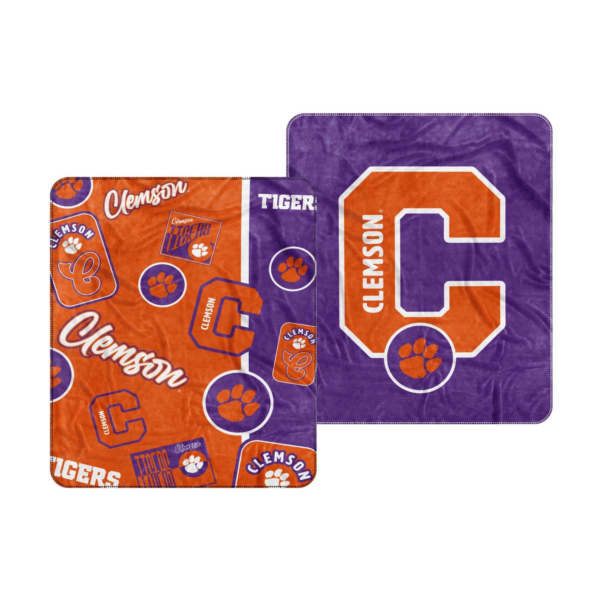 Logo Brands Clemson Tigers 50" x 60" Dream Weave Throw Blanket Orange ...
