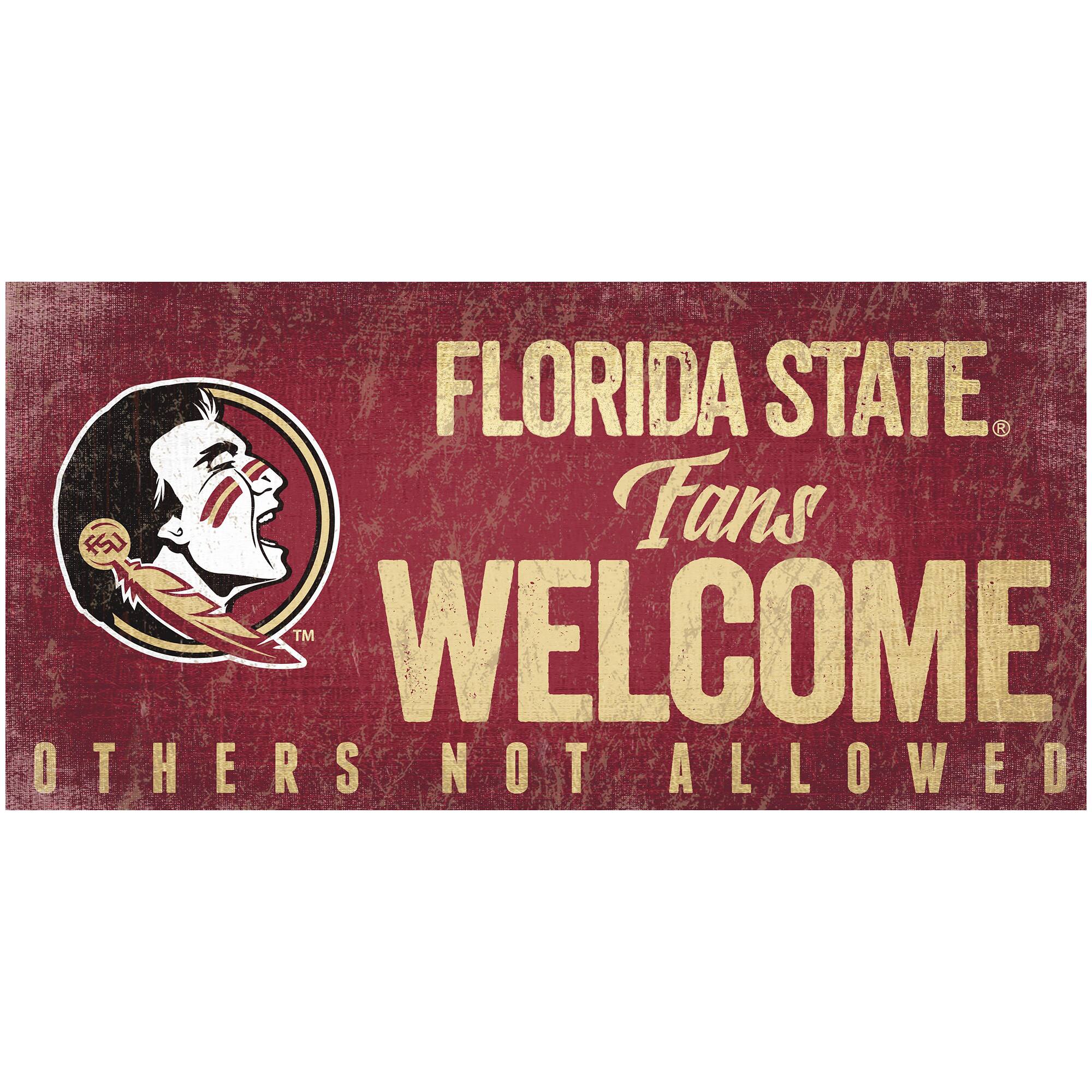 Fan Creations Florida State Seminoles 6" x 12" Fans Welcome Sign ...