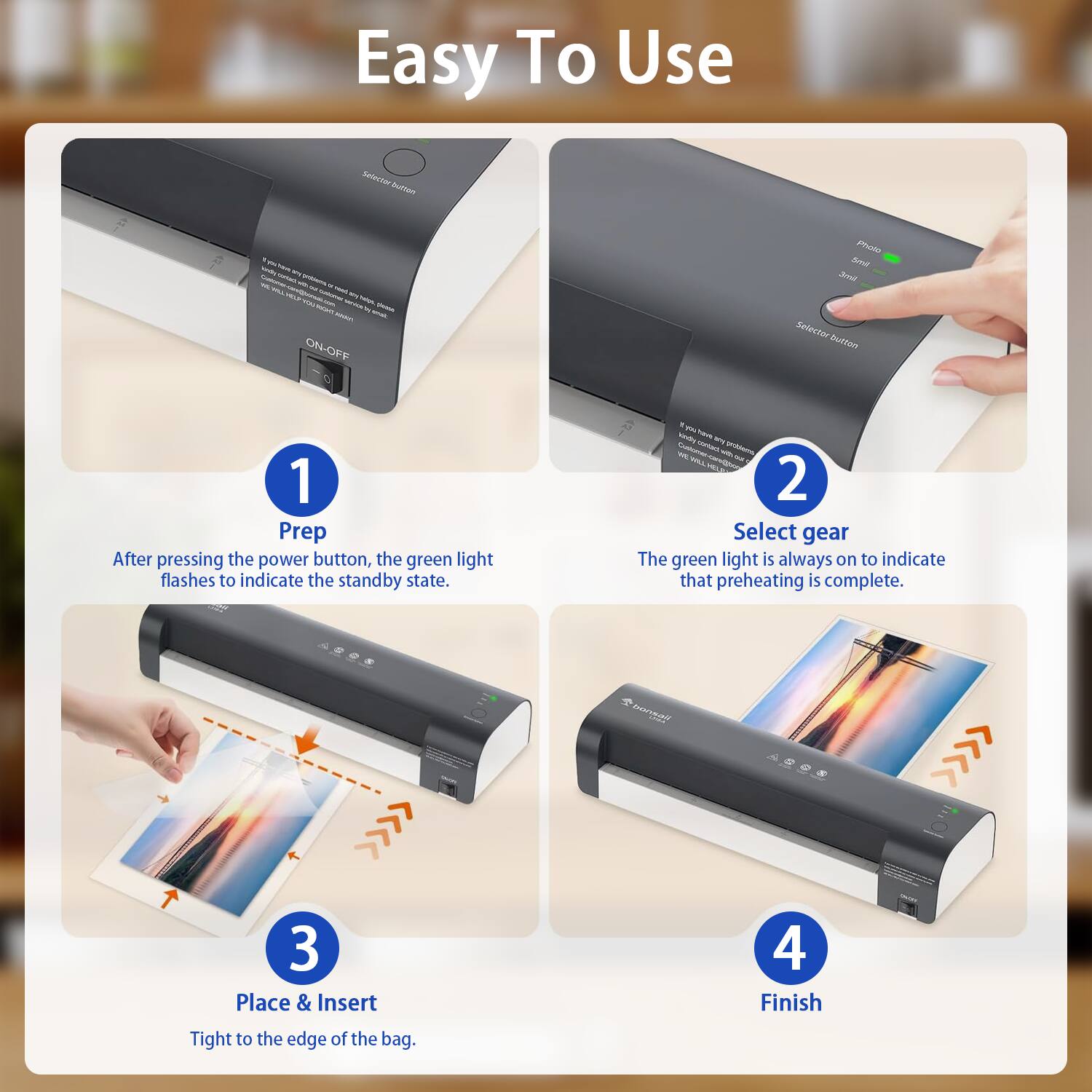 Bonsaii Laminator 13 Inch 7 in 1 Thermal Laminator Machine with 40 Laminating Sheets for Home ...